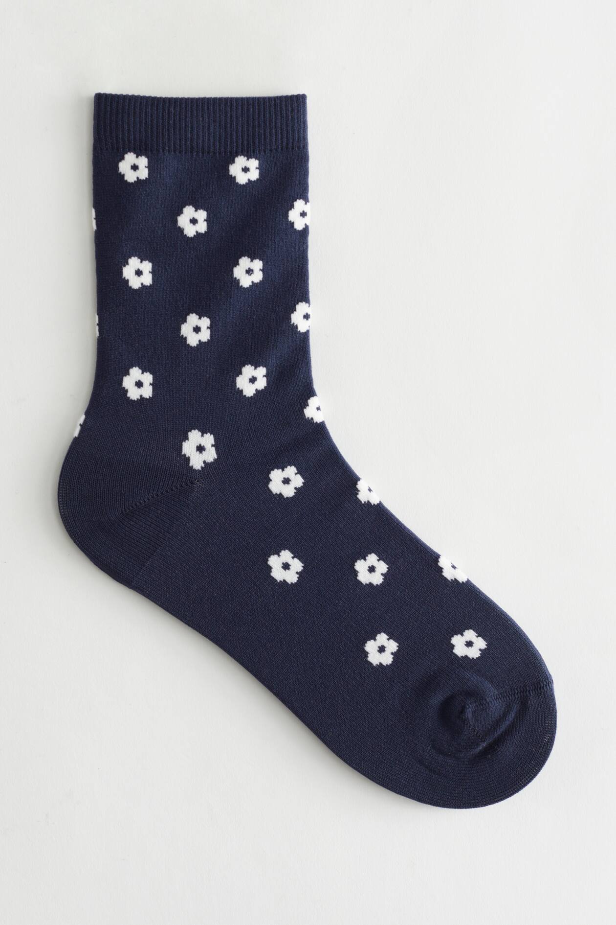 Floral Socks - Navy - Ladies | H&M GB