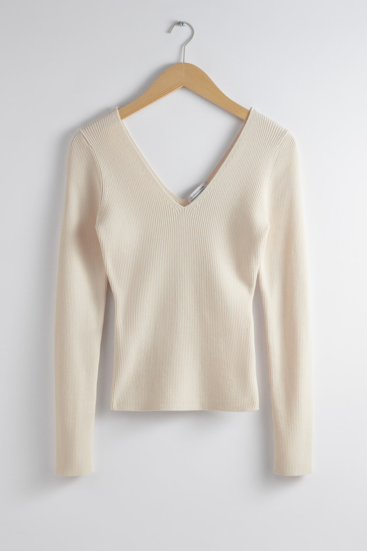 Fitted Rib-Knit Top - White - Ladies | H&M GB