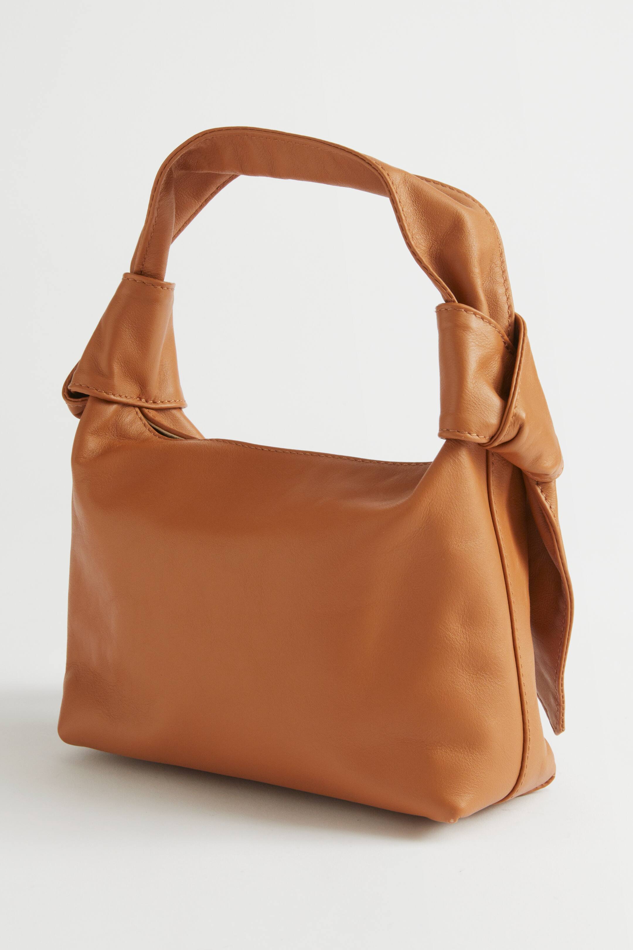 Knotted Leather Small Handbag - Cognac - Ladies | H&M GB