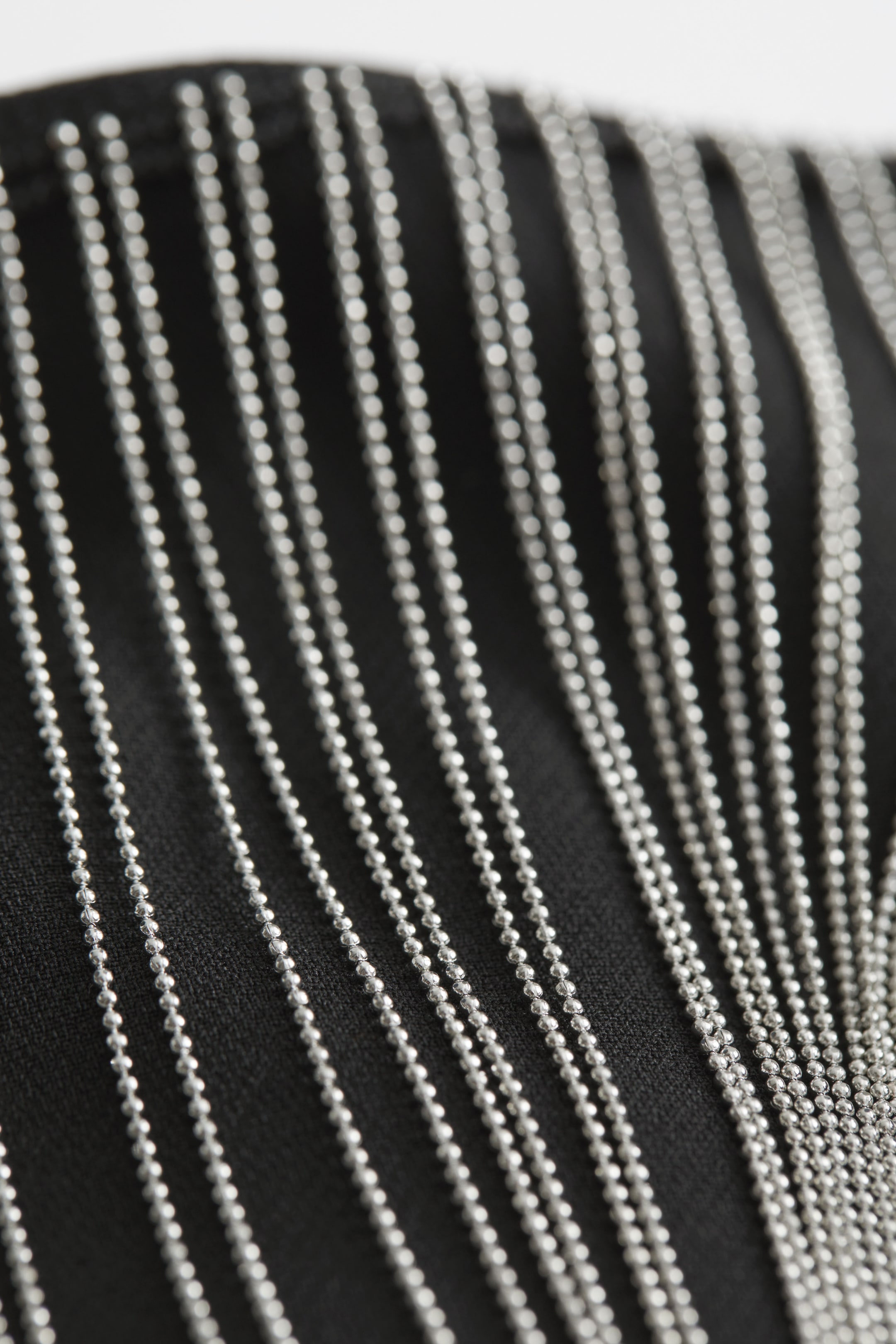 Fitted Rhinestone Fringed Crop Top - Black sparkly - Ladies | H&M GB