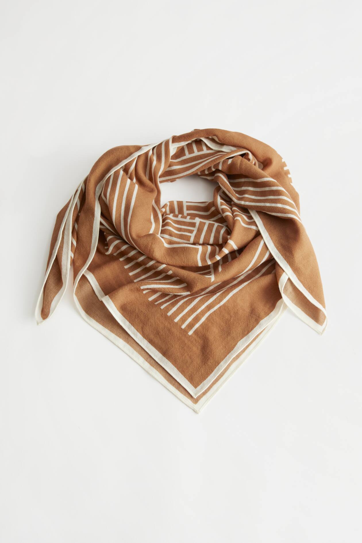 Striped Light Wool Scarf - Beige Print - Ladies | H&M GB