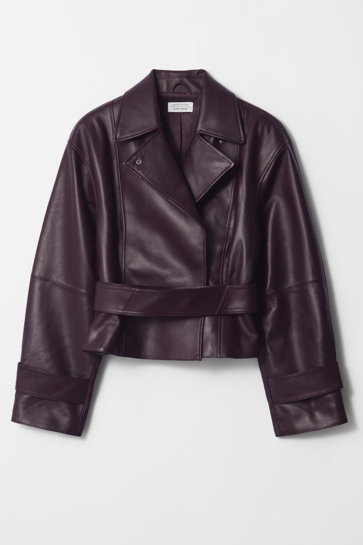 Belted Leather Jacket - Dark Purple - Ladies | H&M GB