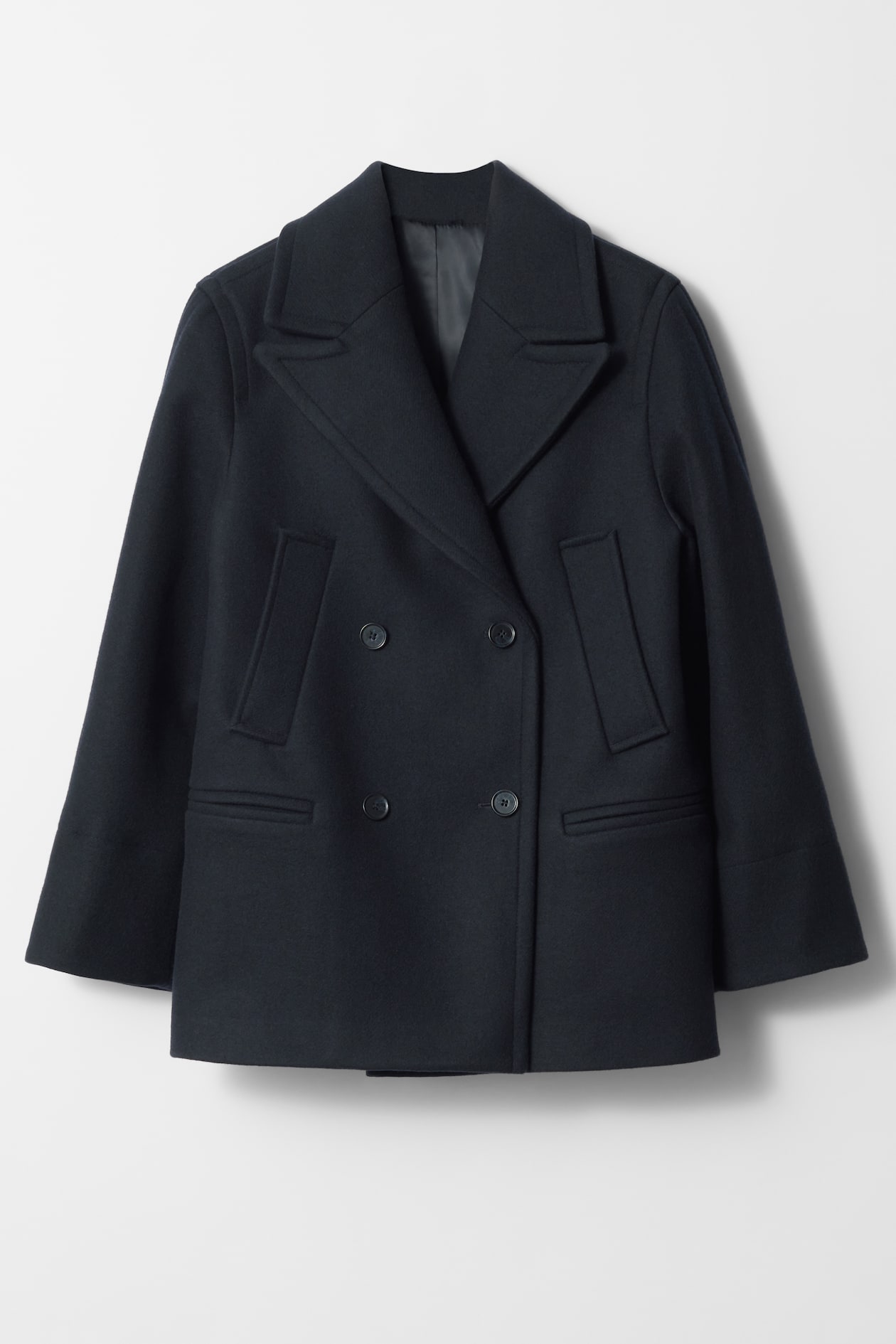 Tailored Wool Pea Coat - Navy - Ladies | H&M GB
