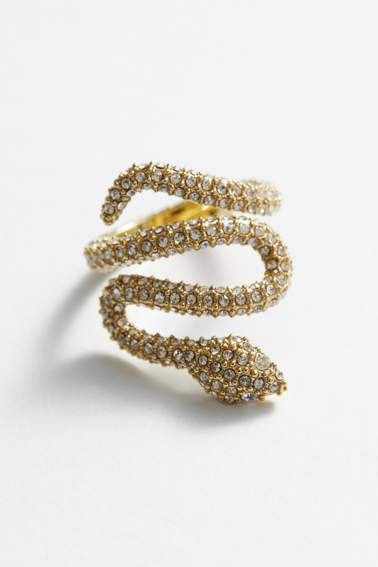 Crystal-Encrusted Snake Ring - Gold - Ladies | H&M GB