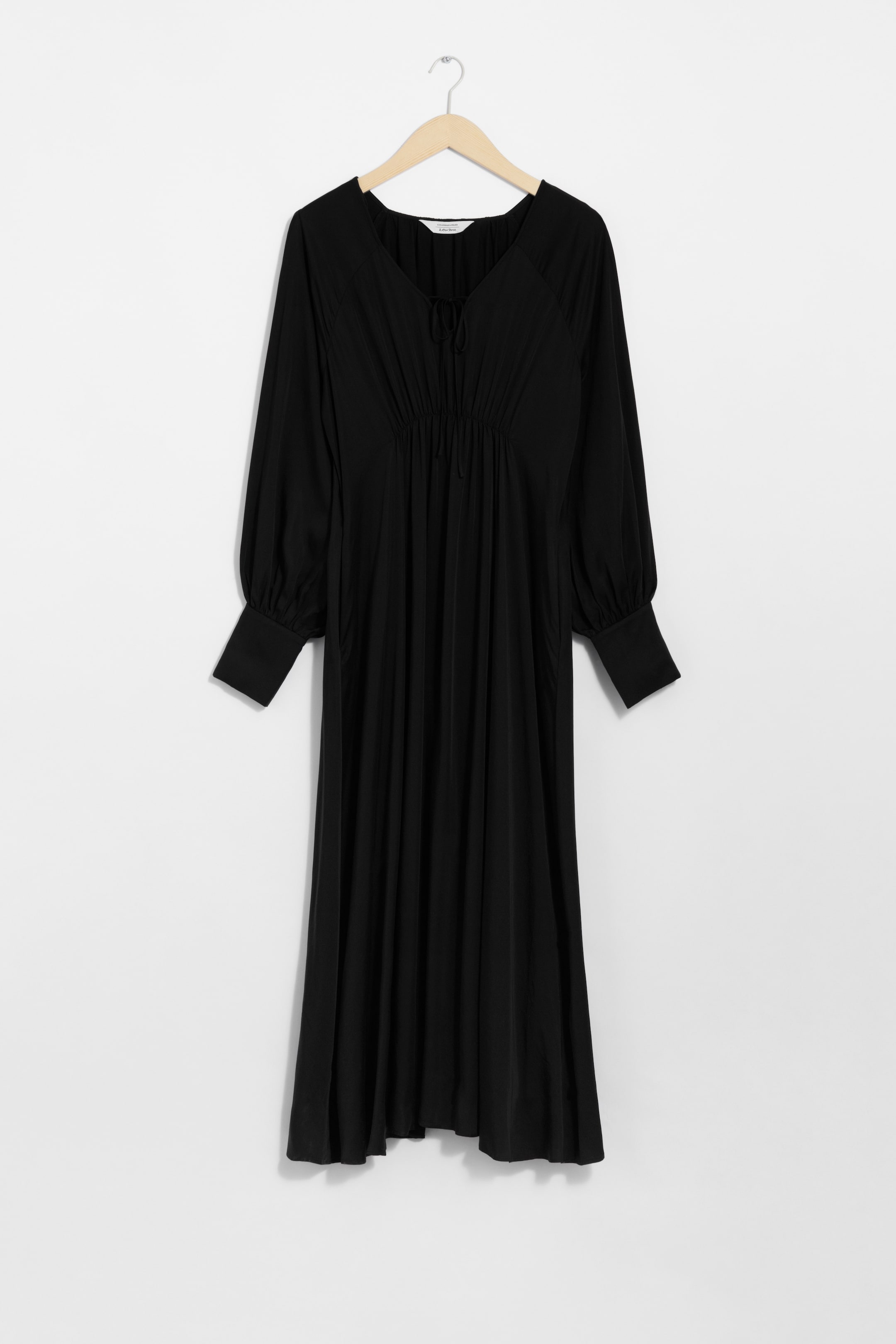 V-Cut Satin Midi Dress - Black - Ladies | H&M GB