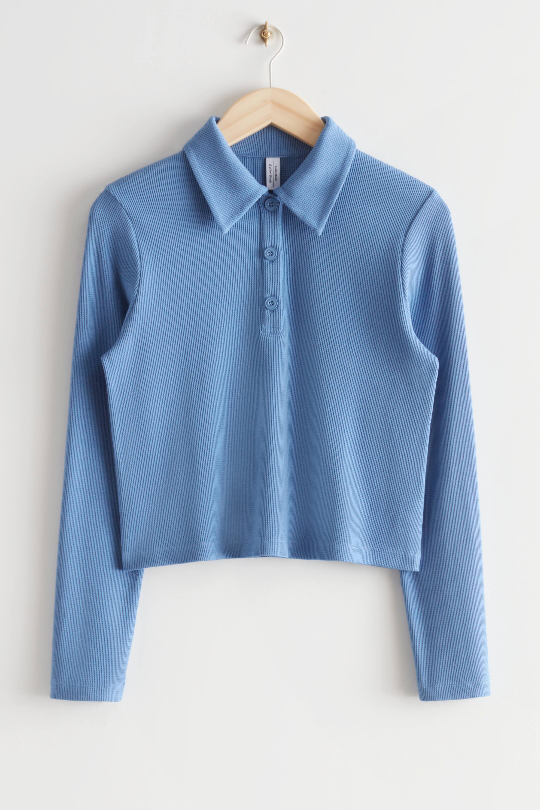 Boxy Polo Top - Blue - Ladies | H&M GB