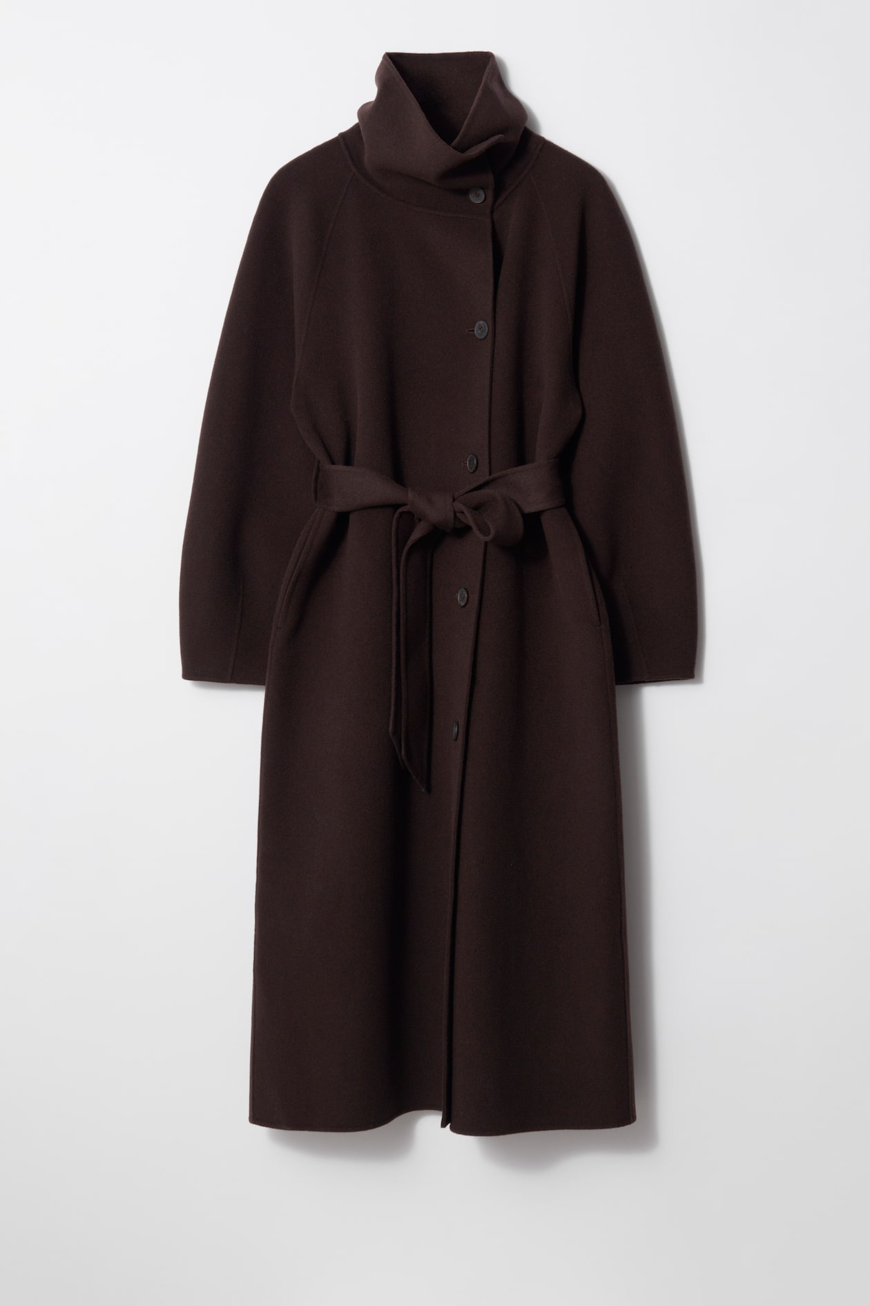 Ullkappa med ståkrage - Mörkbrun - DAM | H&M SE