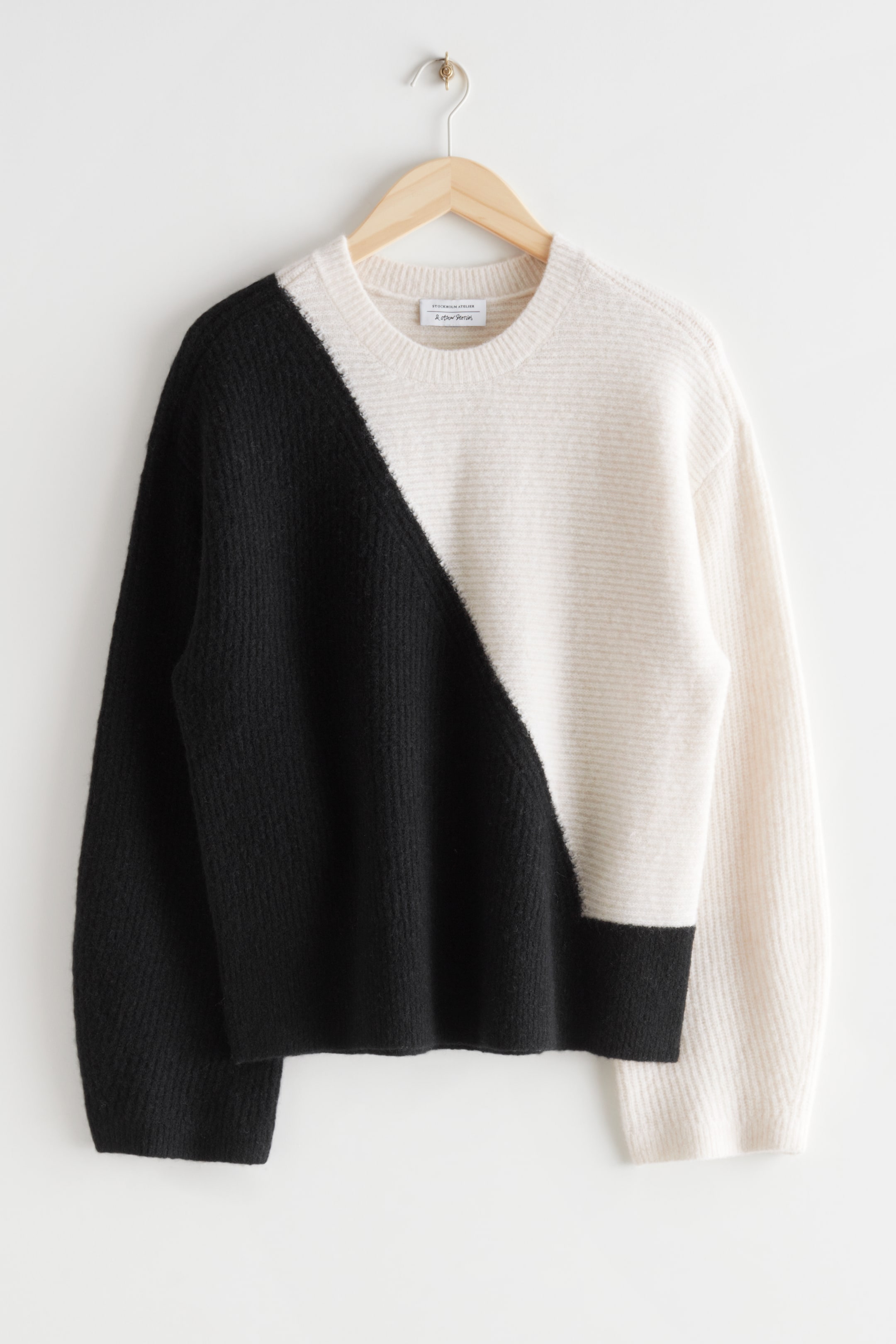 Two-Tone Knit Jumper - Black/White - Ladies | H&M GB