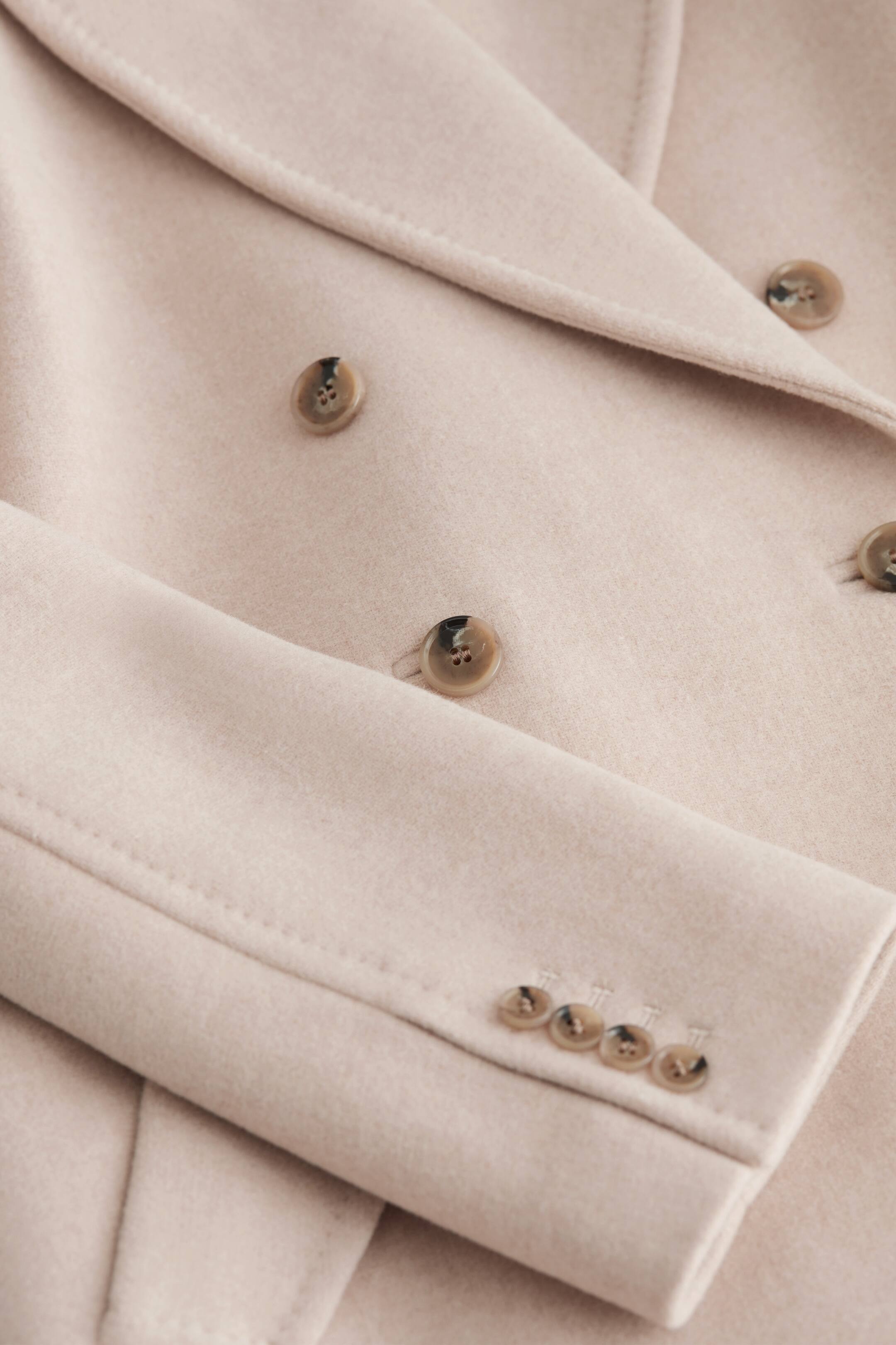 Boxy Double-Breasted Wool Coat - Hvid - DAME | H&M DK