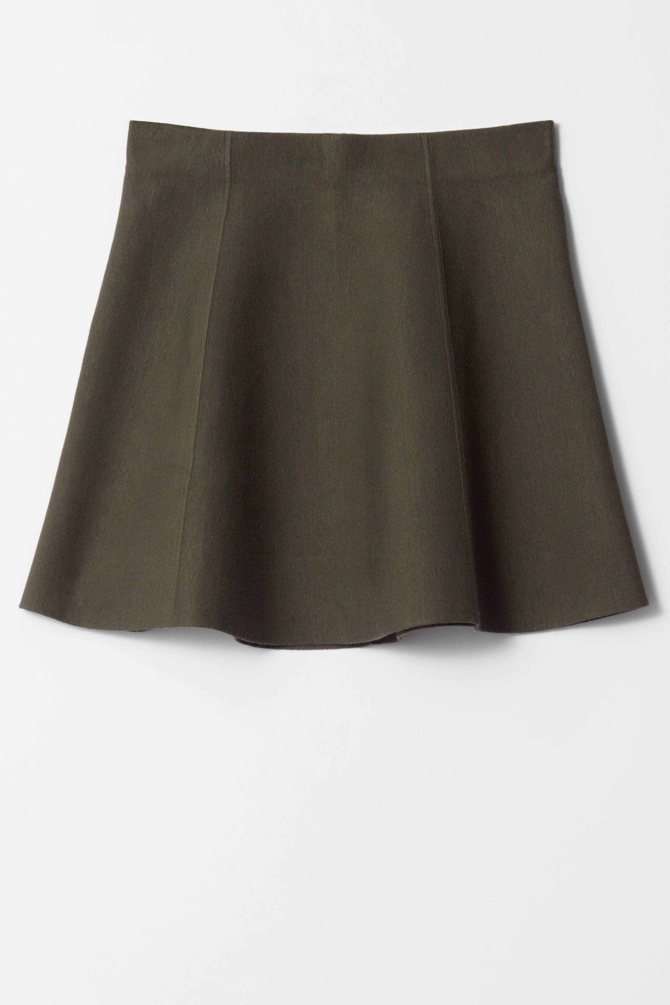 Dobbeltstrikket nederdel med vidde - Kaki - DAME | H&M DK