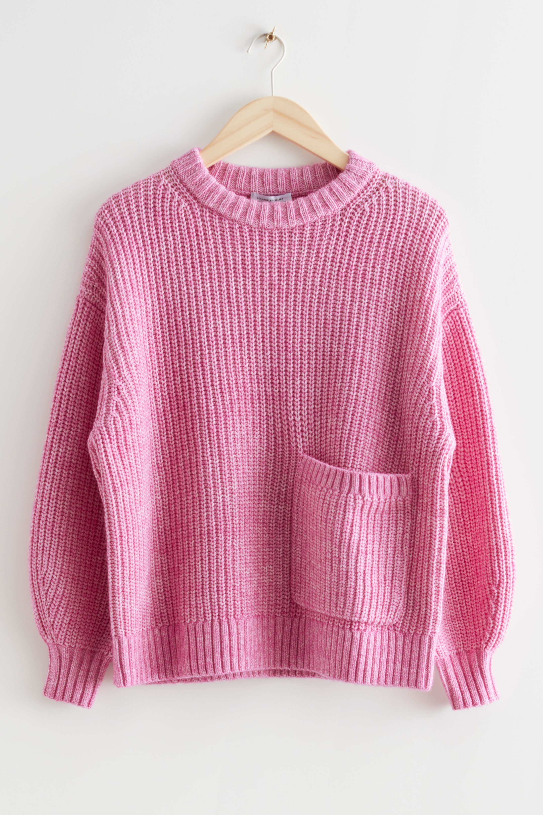 Oversized Patch Pocket Knit Jumper - Pink - Ladies | H&M GB