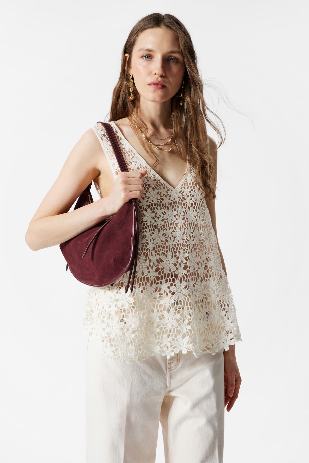 Haut sans manches en crochet - Blanc - FEMME | H&M FR