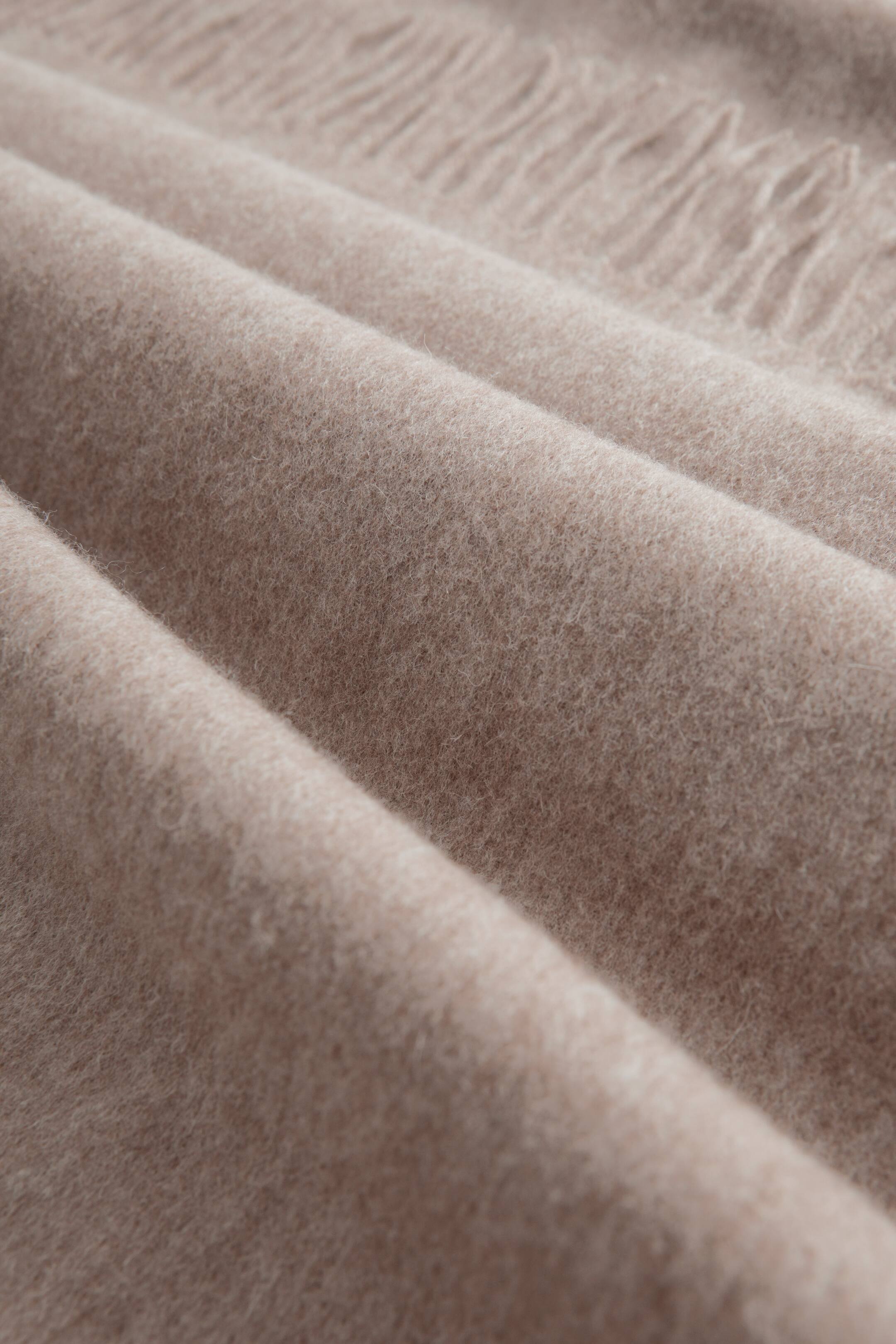 Fringed Wool Blanket Scarf - Mole - Ladies | H&M GB