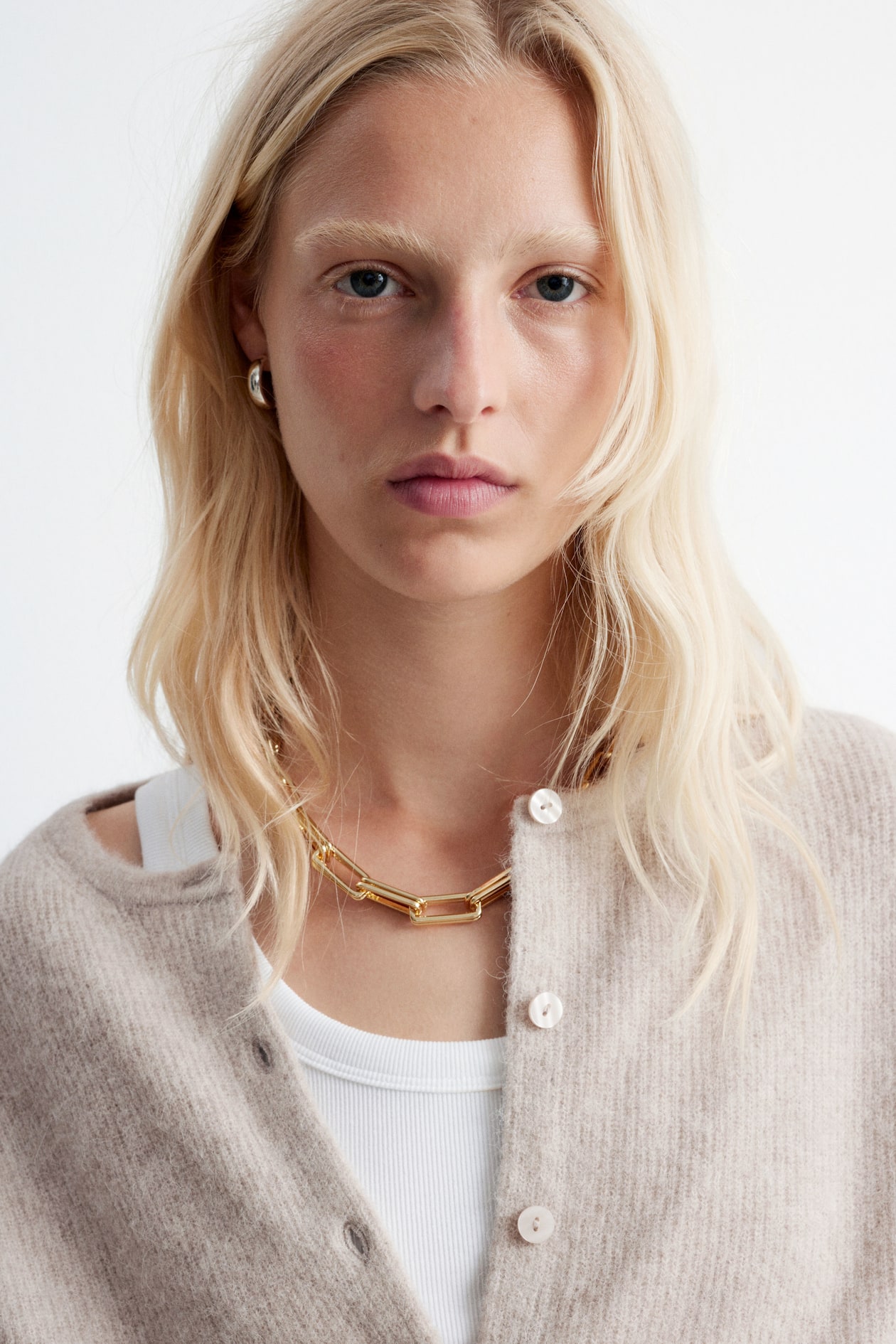 Alpaca-Blend Knitted Cardigan - Mole - Ladies | H&M GB