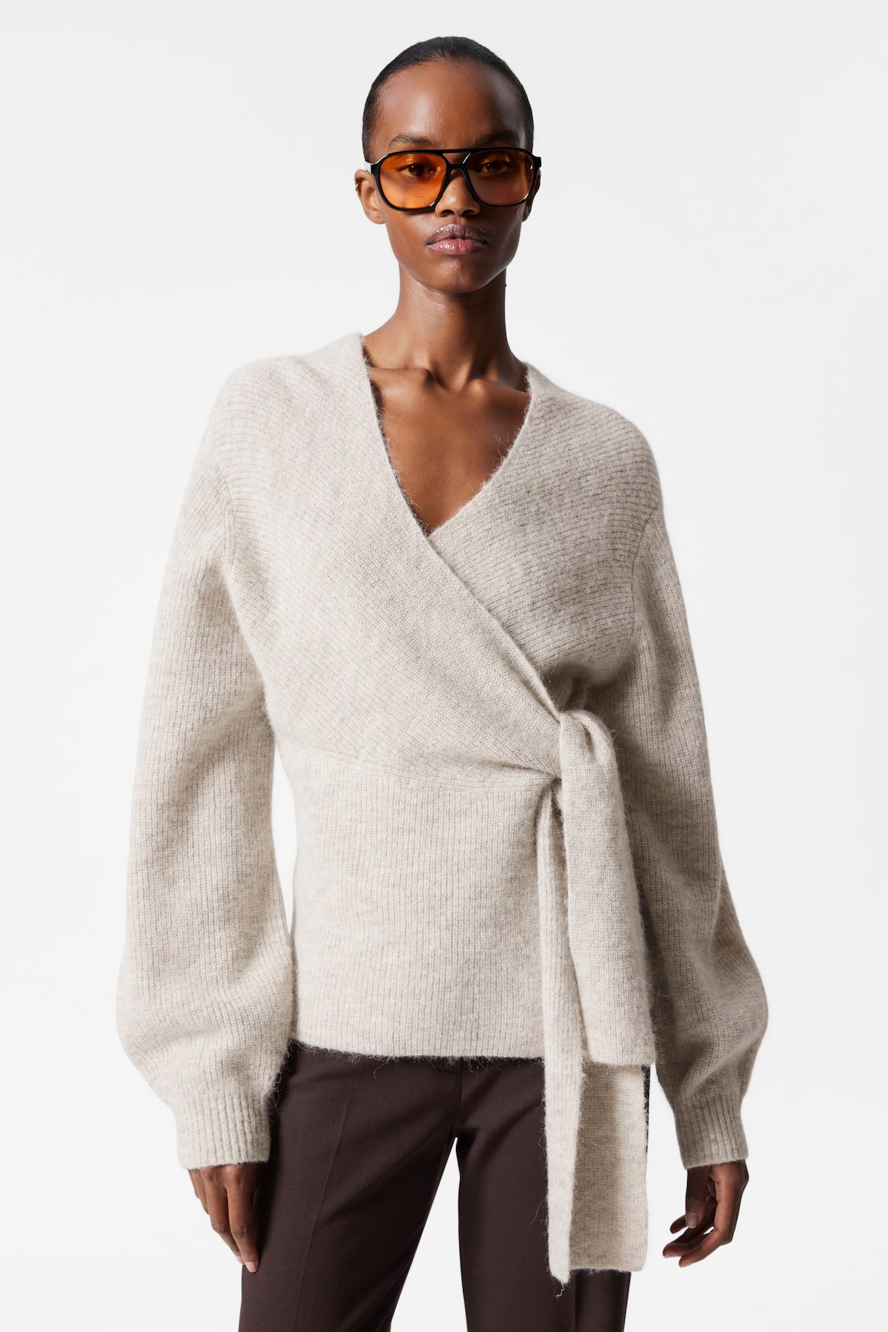 Gilet cache-cœur en mélange d’alpaga - Gris clair - FEMME | H&M BE