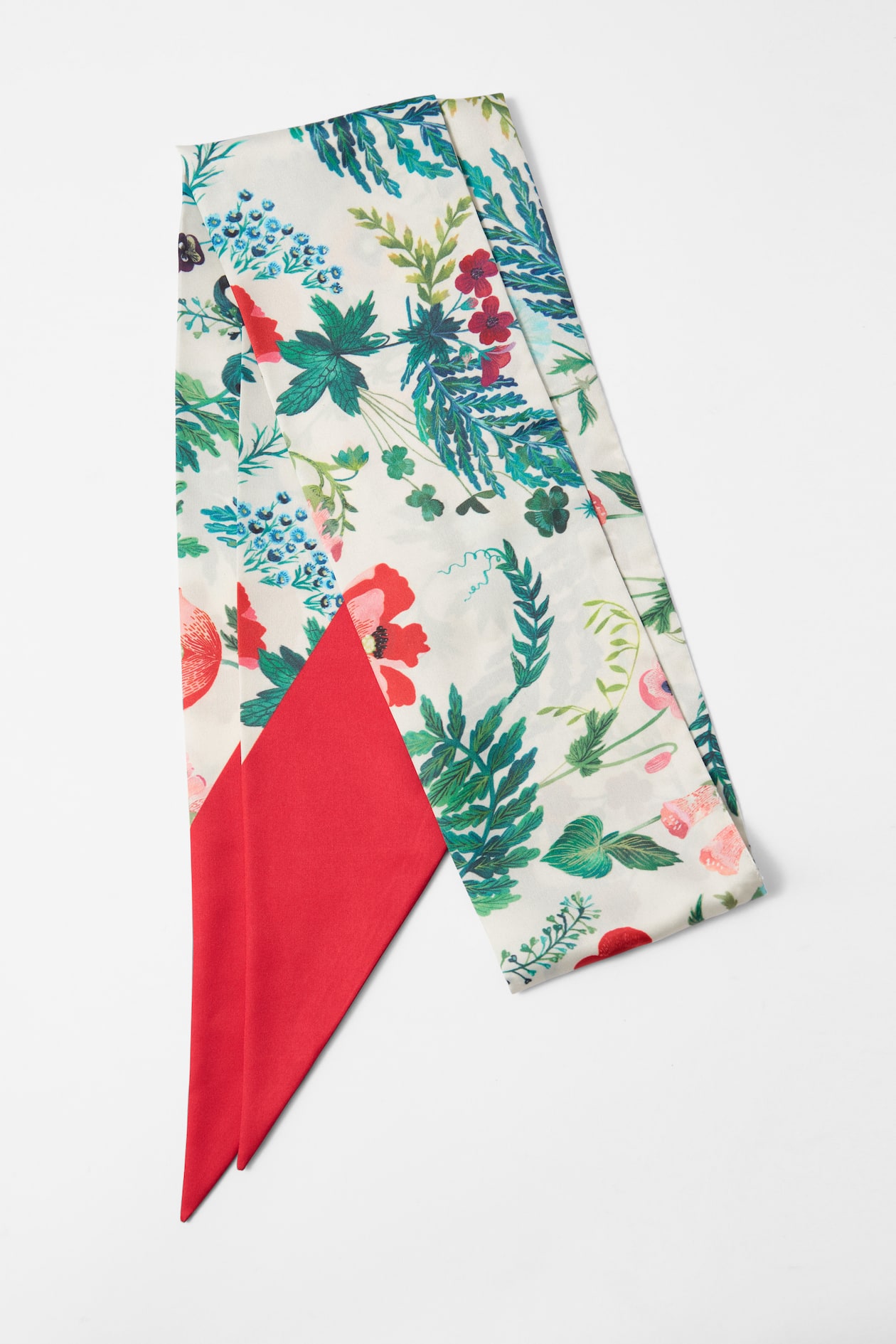 Foulard fin à motif fleuri - Motif fleuri rouge - FEMME | H&M FR