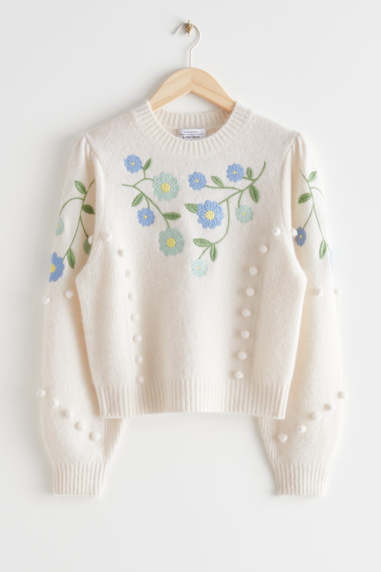 Floral Embroidery Knit Sweater - White - Ladies | H&M GB