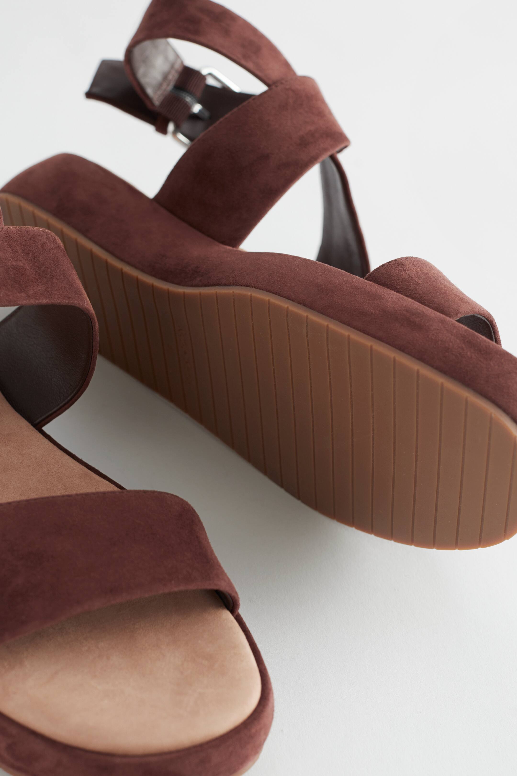 Suede Flatform Sandals - Brown - Ladies | H&M GB