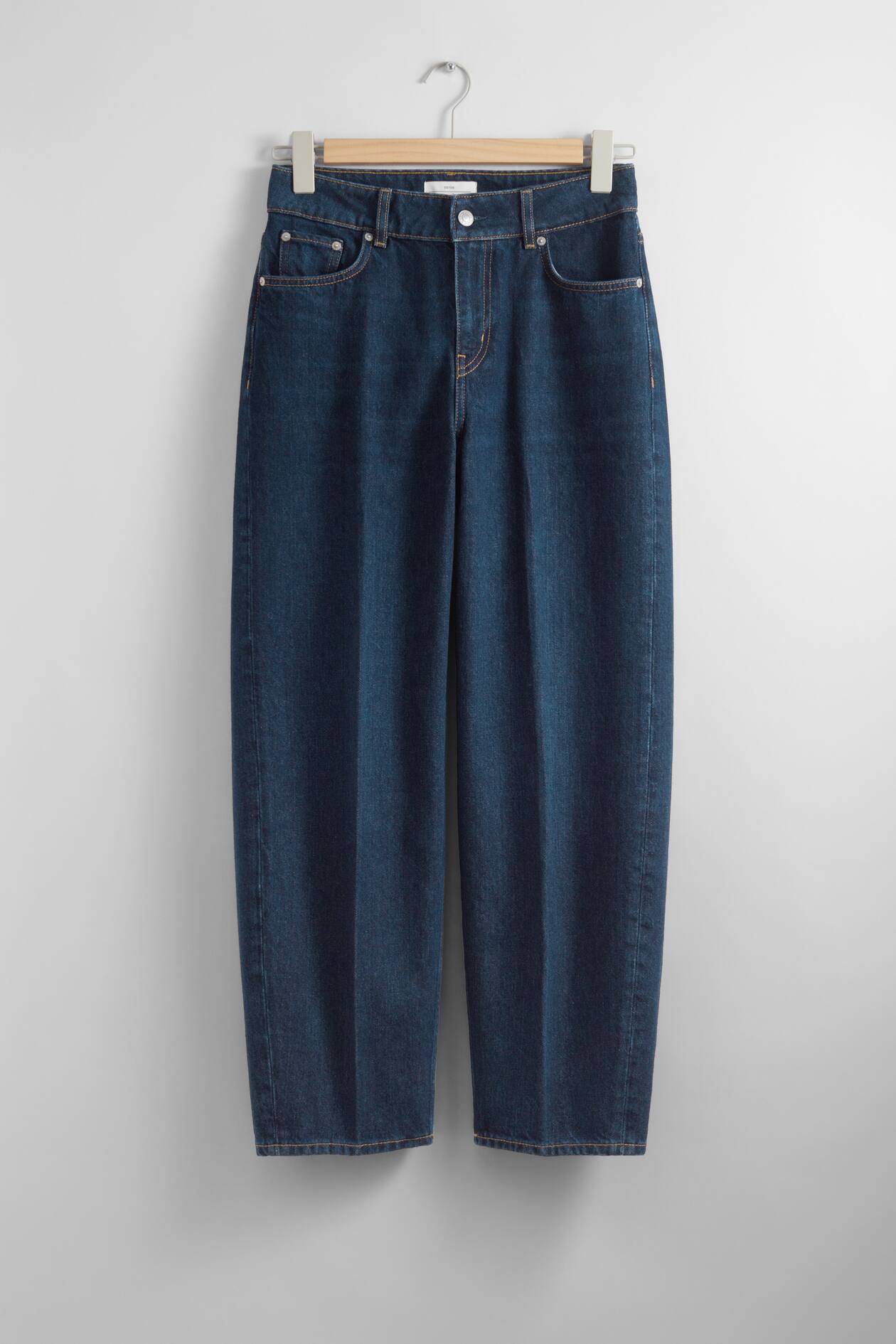 Cropped Barrel-Leg Jeans - Mid Blue - Ladies | H&M GB