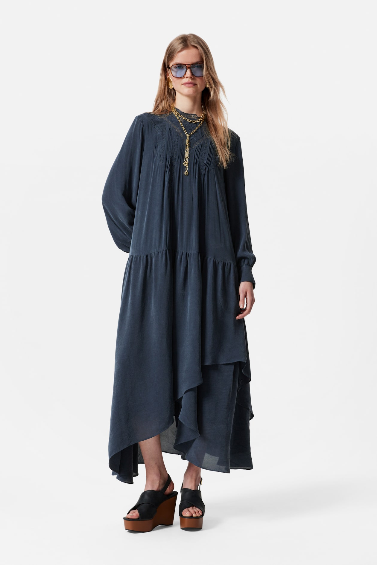Csipke maxi ruha - Sötétkék - NŐI | H&M HU