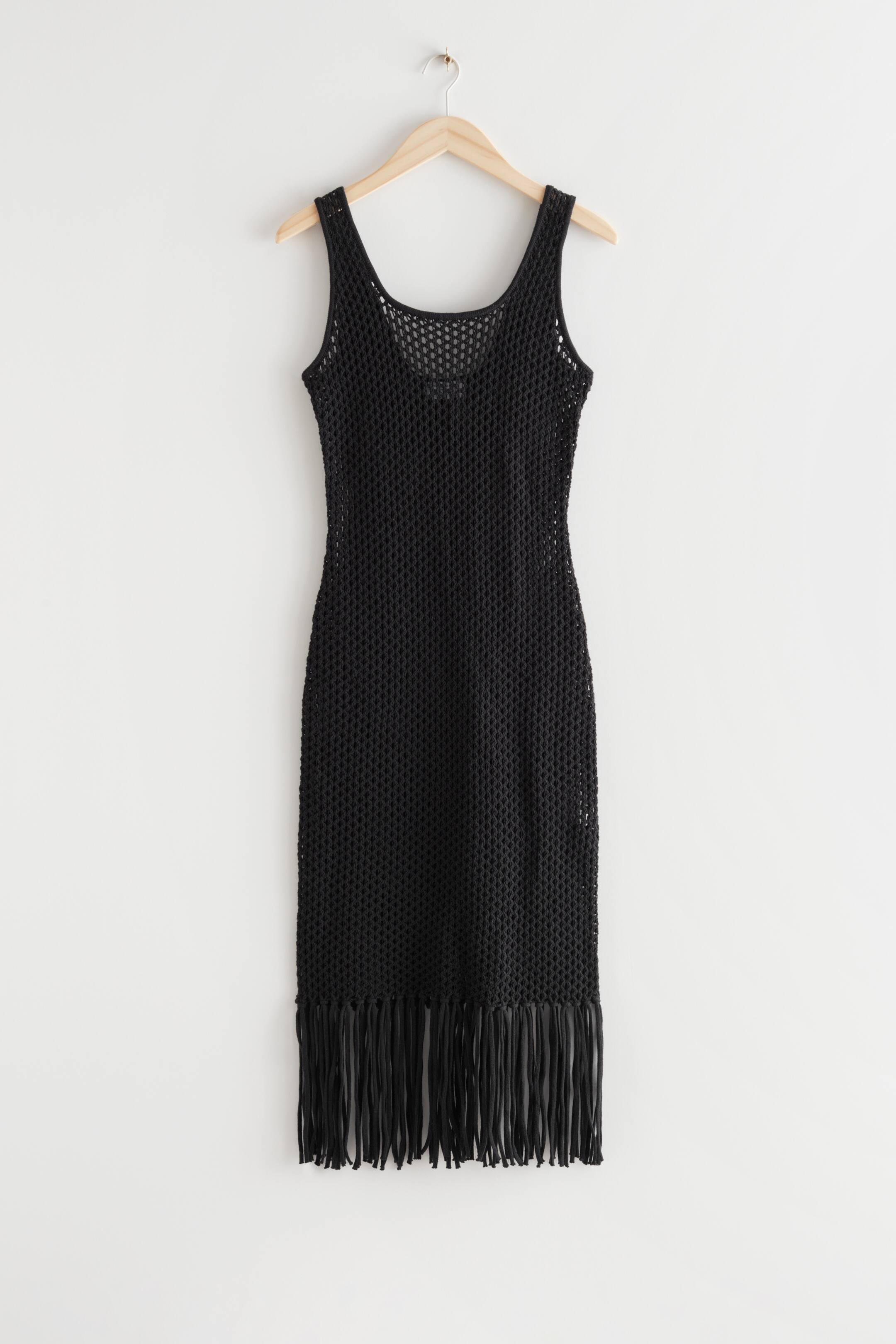 Crocheted Tank Midi Dress - Black - Ladies | H&M GB