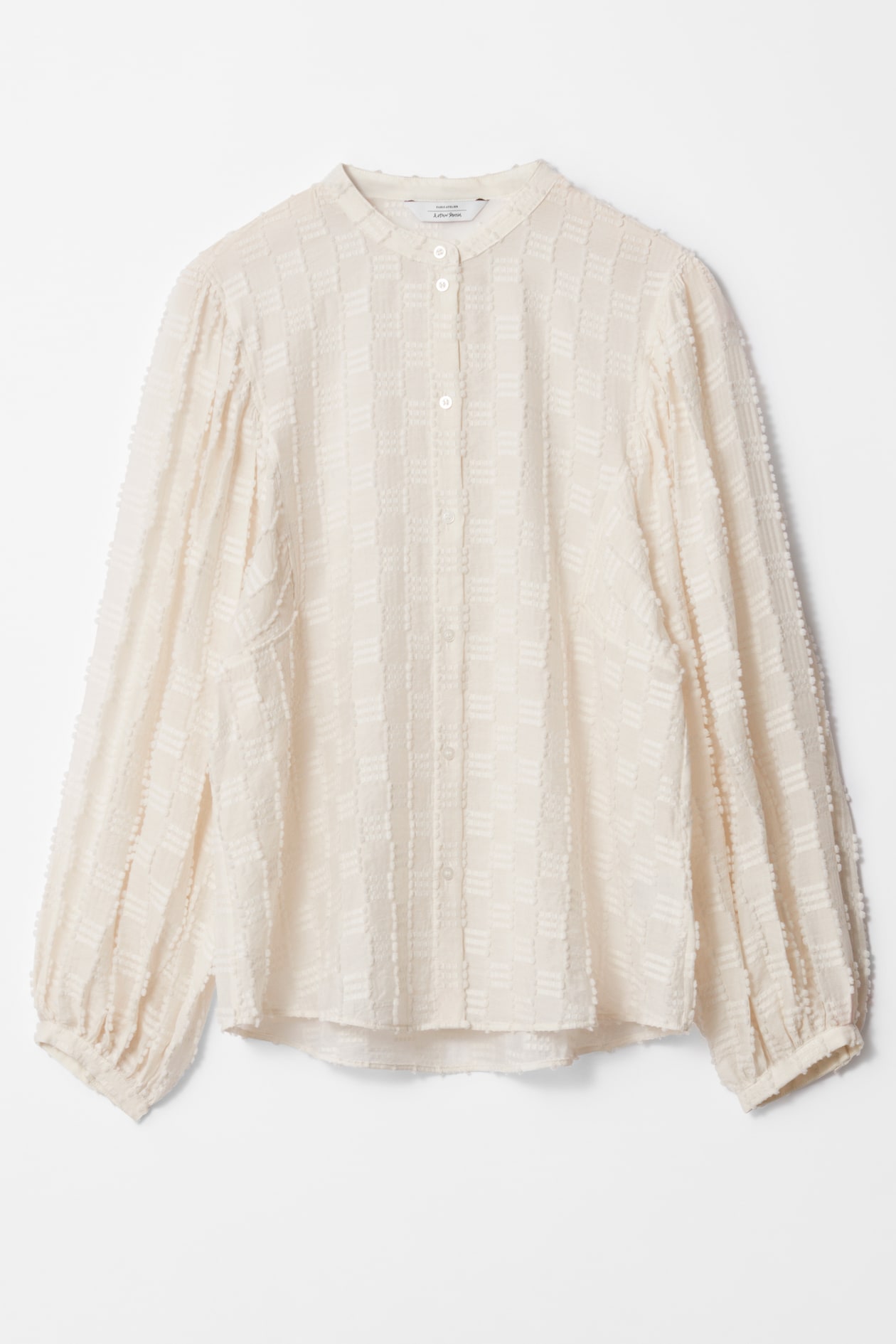 Bluse med strukturmønstrede voluminøse ermer - Hvit - DAME | H&M NO