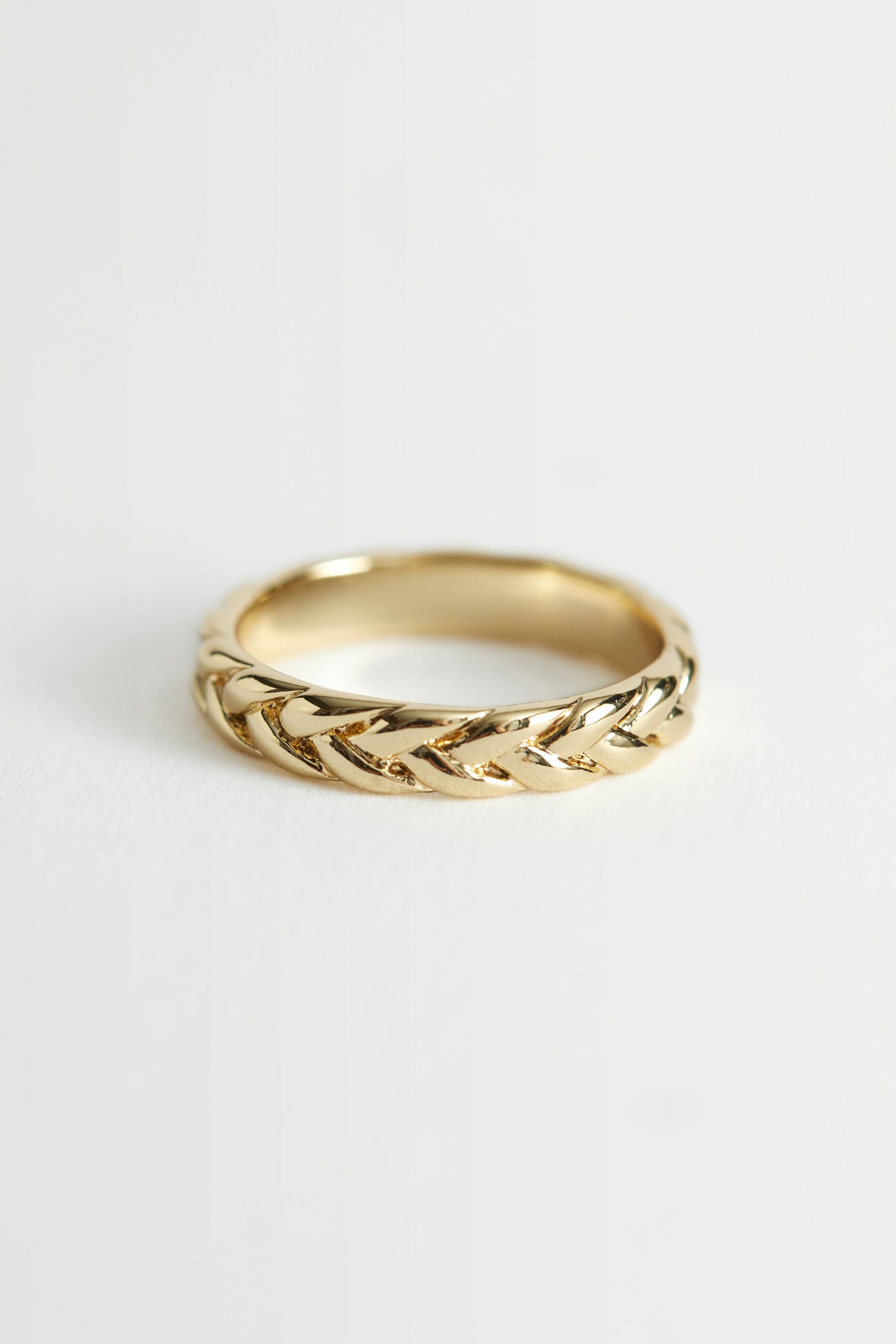 - Braid Embossed Ring - Gold - Ladies | H&M GB