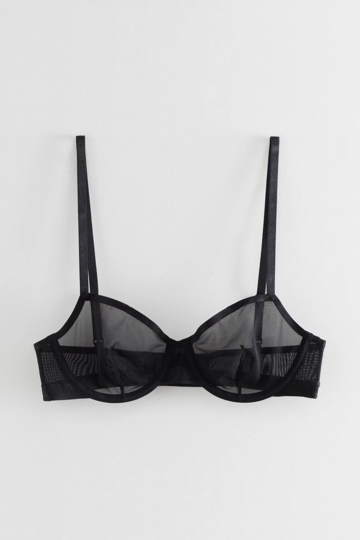 Transparenter Bügel-BH aus Mesh - Schwarz - Ladies | H&M AT