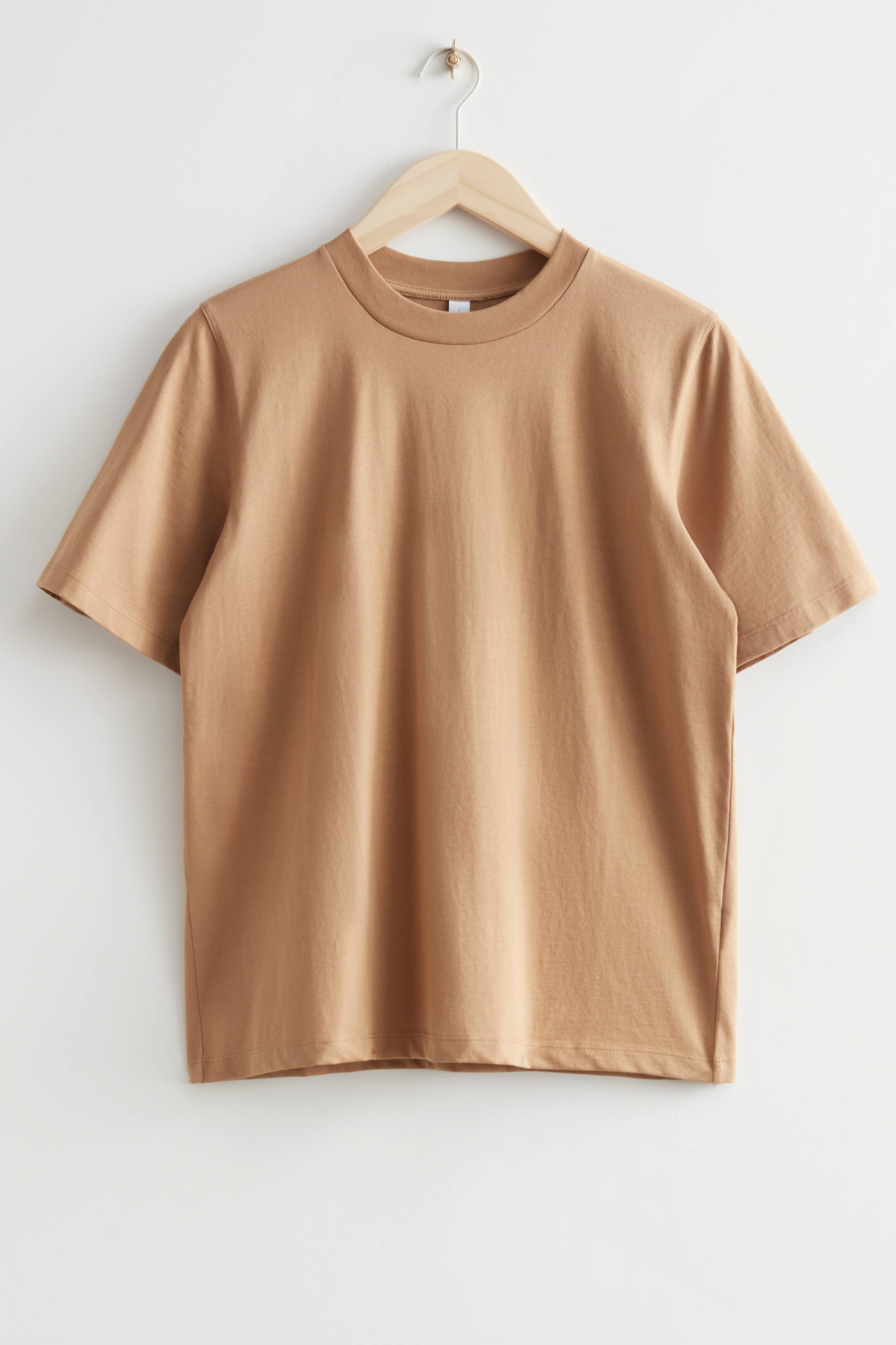 Wide Sleeve Crewneck T-Shirt - Beige - Ladies | H&M GB