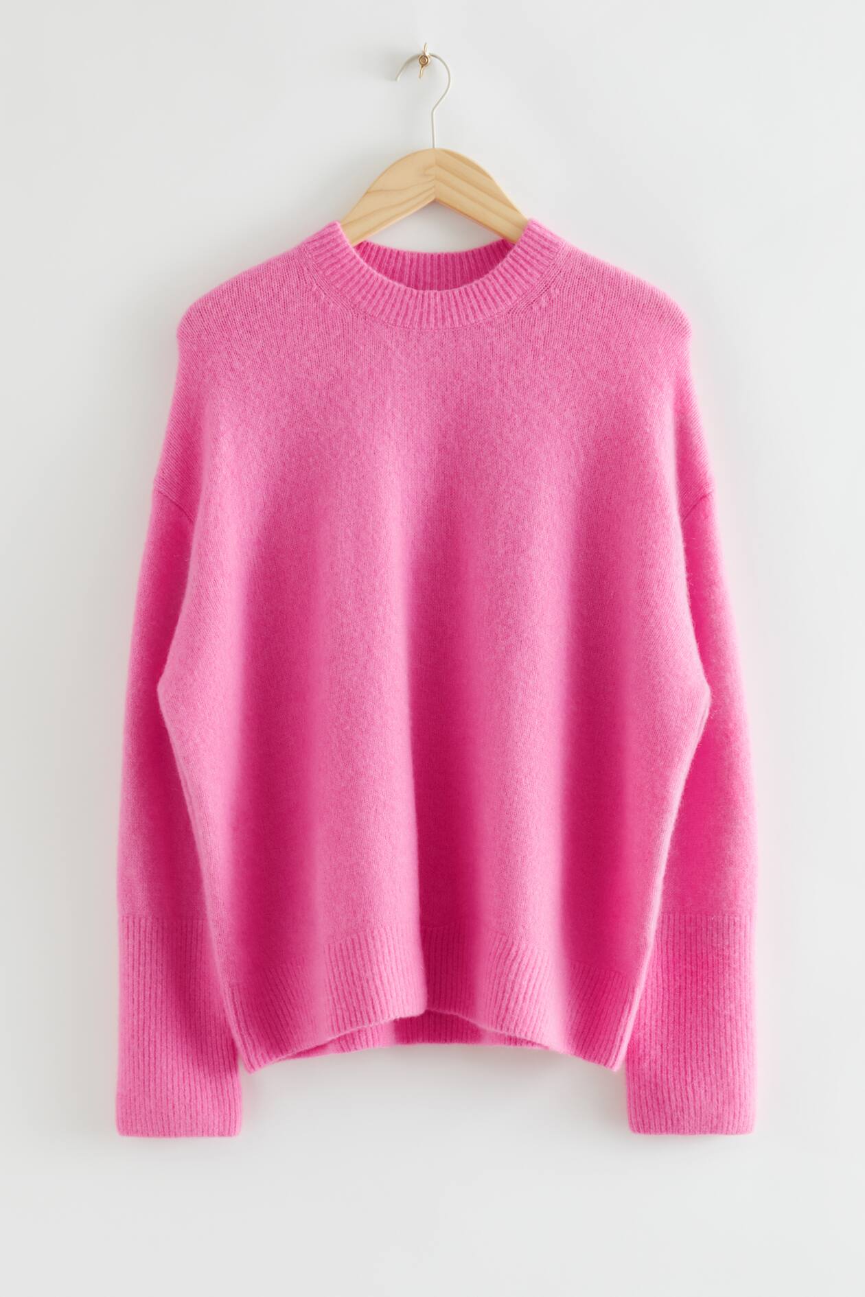 Lockerer gestreifter Strickpullover - Rosa - Ladies | H&M DE
