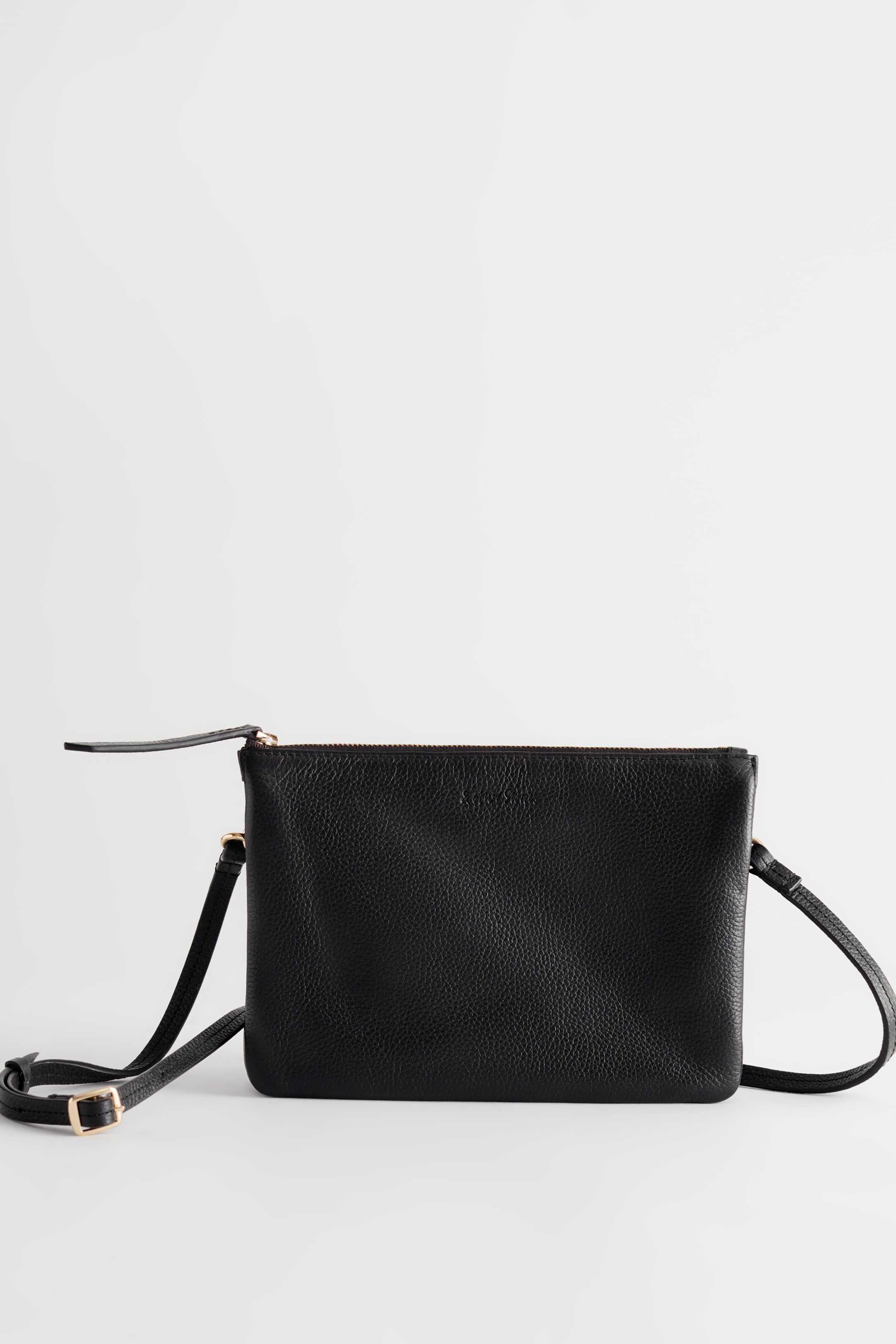 Lille crossbody-taske i læder - Sort - DAME | H&M DK
