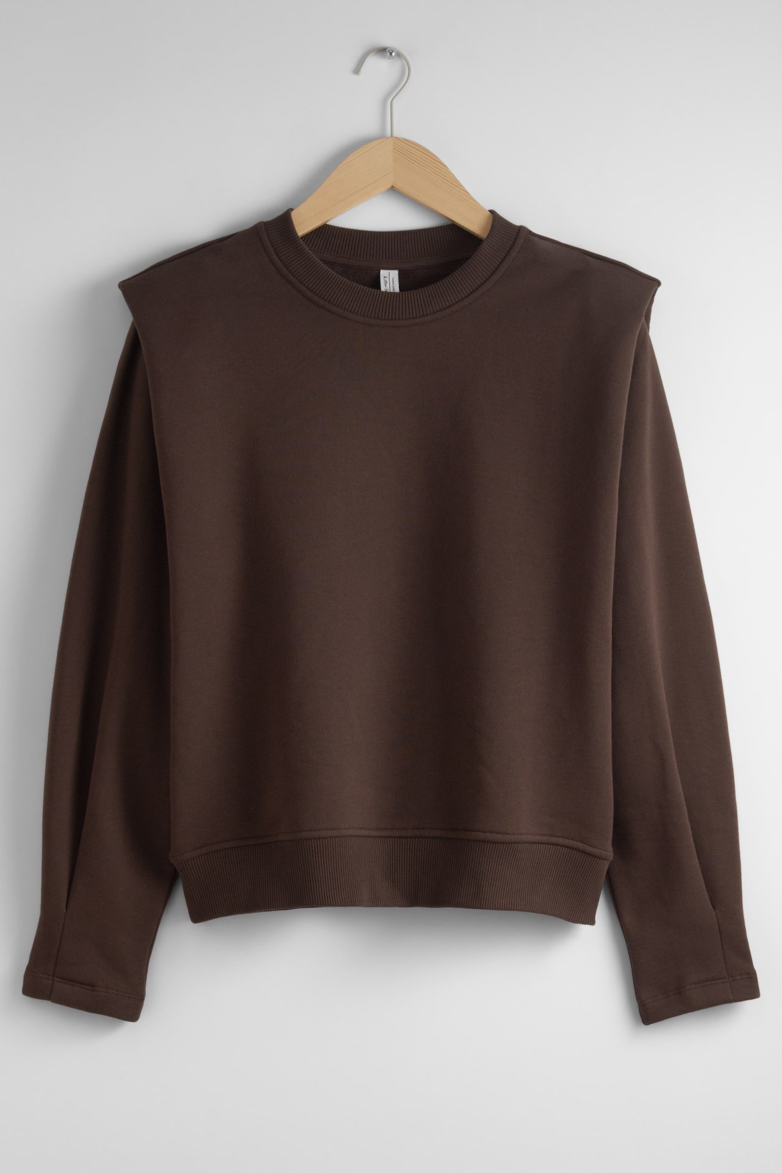Fitted Pleated-Shoulder Sweatshirt - Brown - Ladies | H&M GB