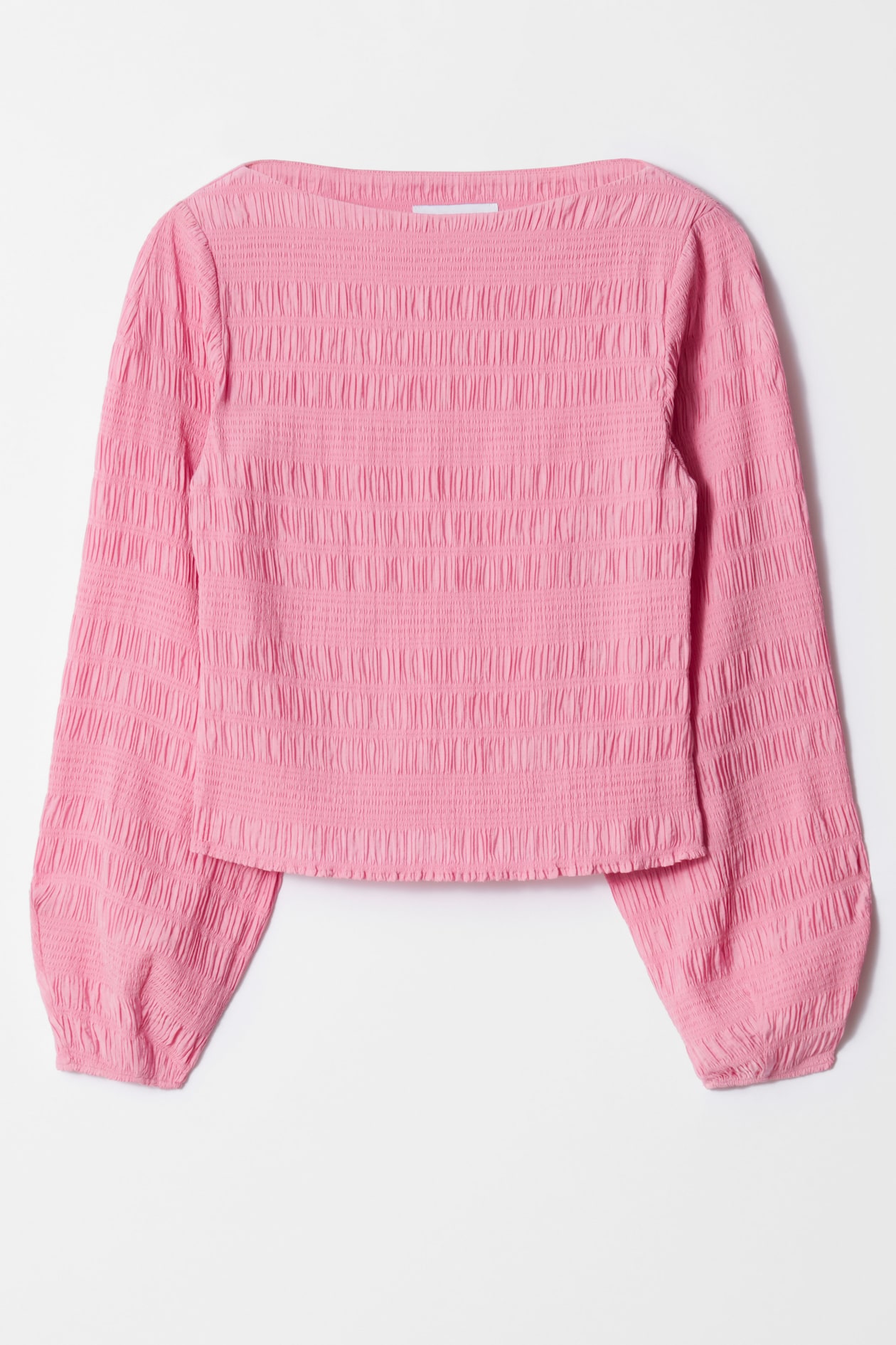 Smockad topp med båtringning - Rosa - DAM | H&M SE