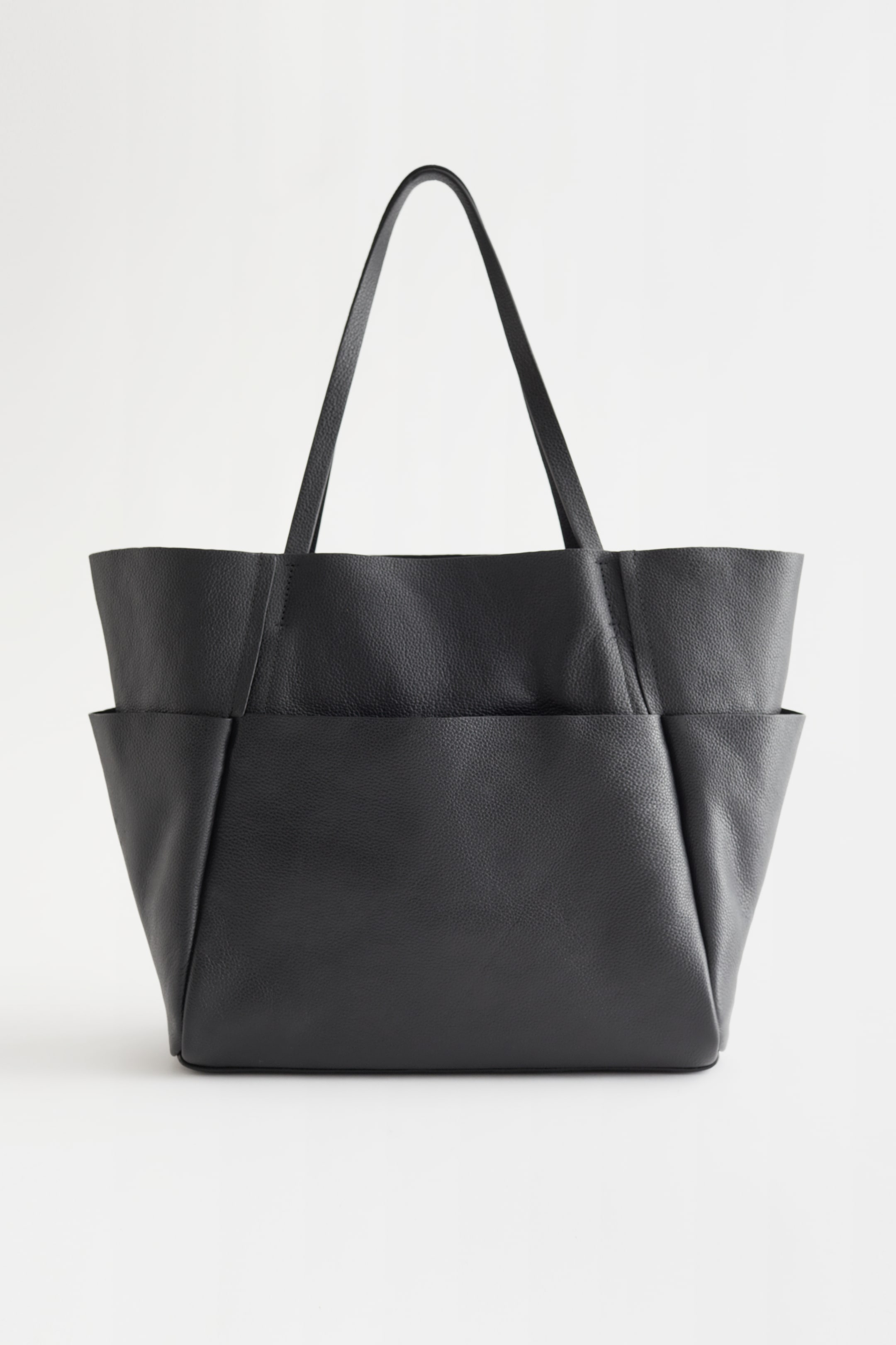 Layered Leather Tote Bag - Black - Ladies | H&M GB