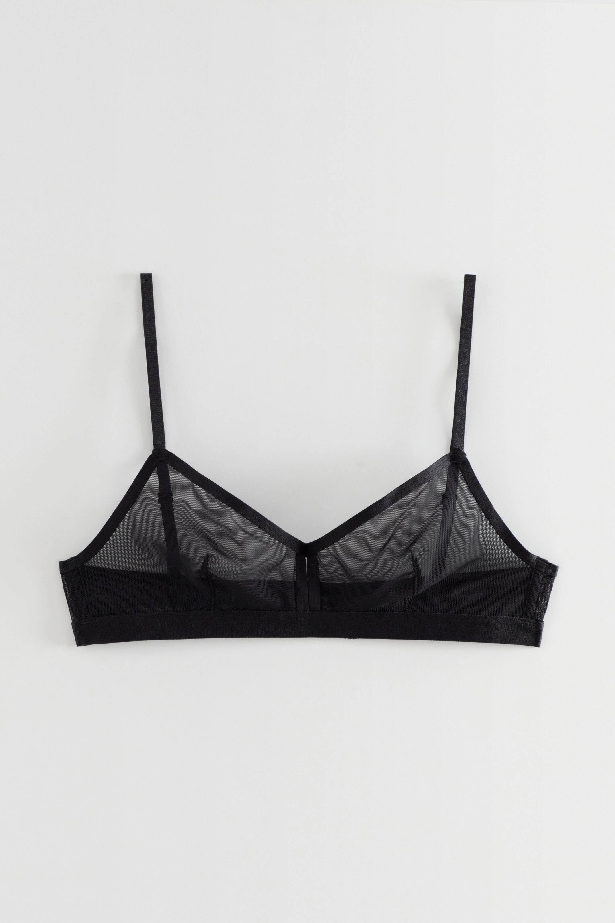 Transparenter Soft-BH aus Mesh - V-Ausschnitt - Ärmellos - Schwarz ...