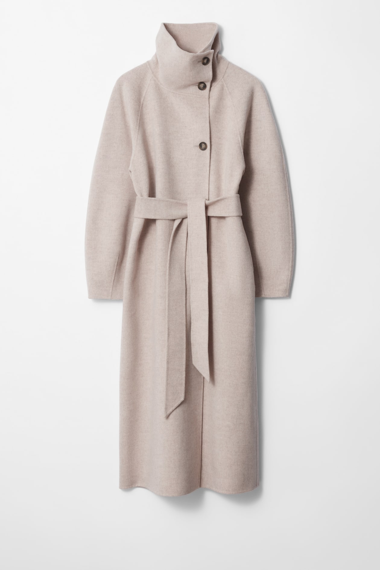 Funnel-Collar Wool Coat - Beige - Ladies | H&M GB