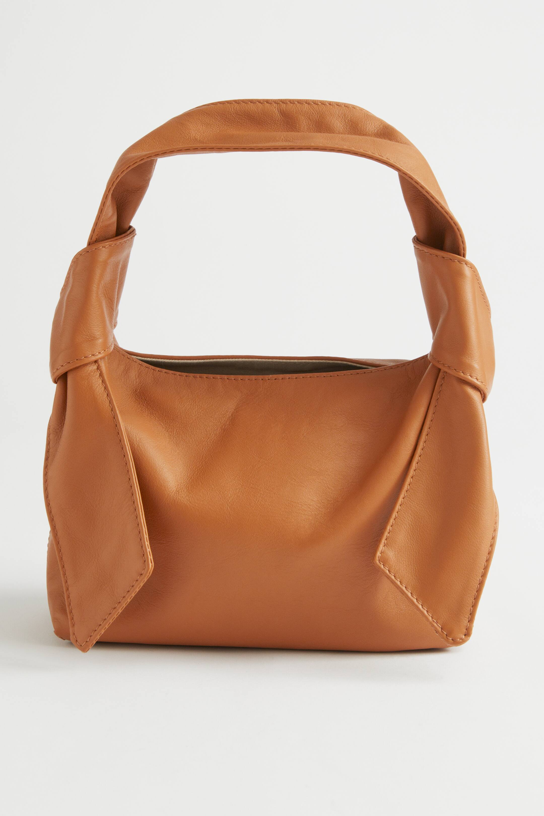 Knotted Leather Small Handbag - Cognac - Ladies | H&M GB