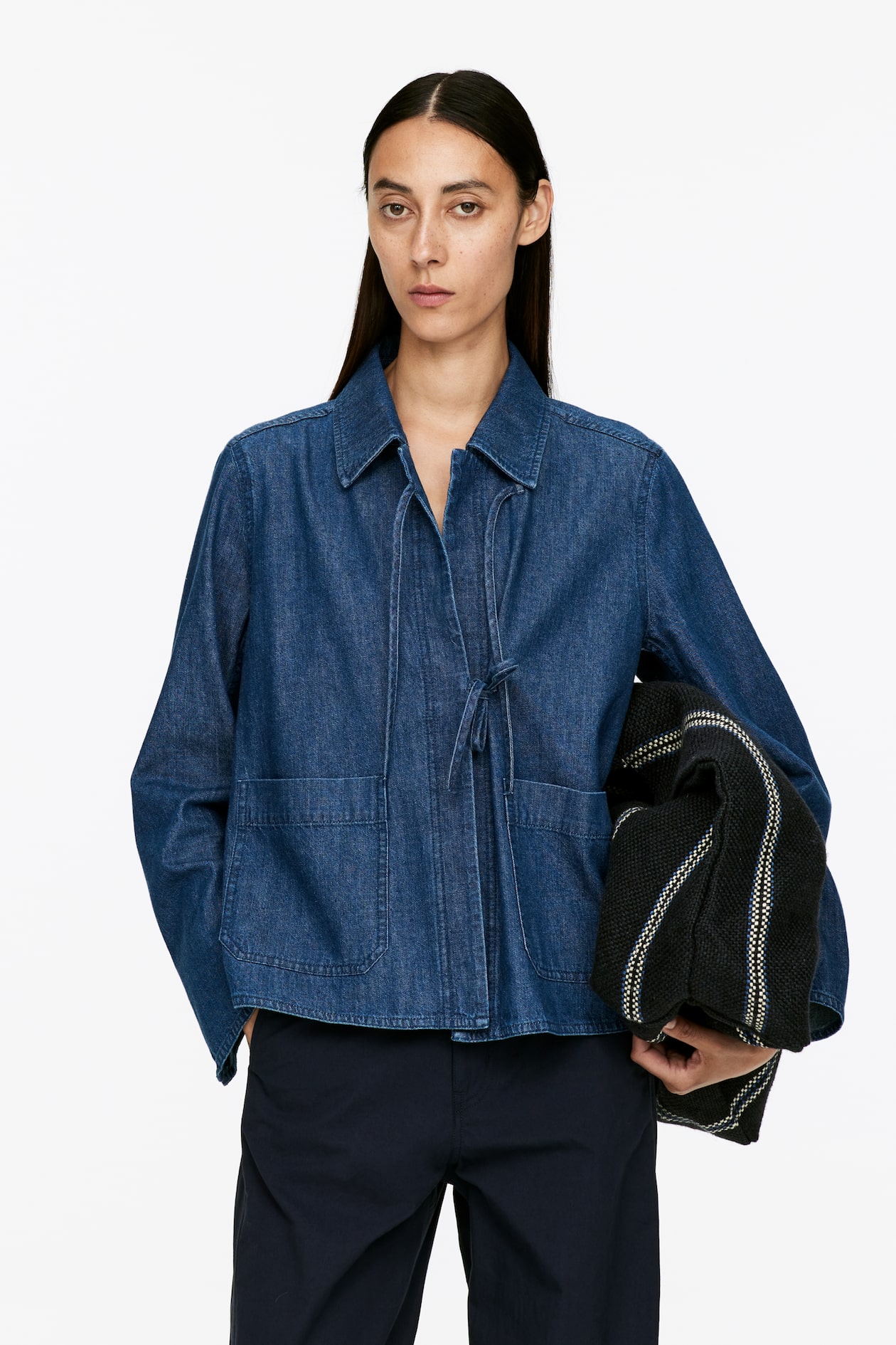 Denim Overshirt - Dark Blue - Ladies | H&M GB