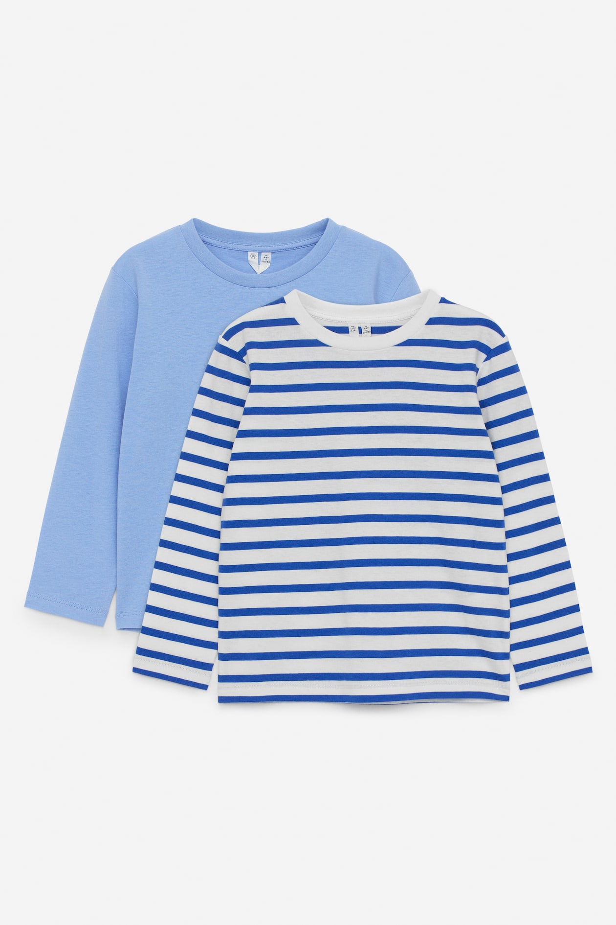 Long-Sleeved T-Shirt Set of 2 - Blue/White/Light Blue - Kids | H&M GB