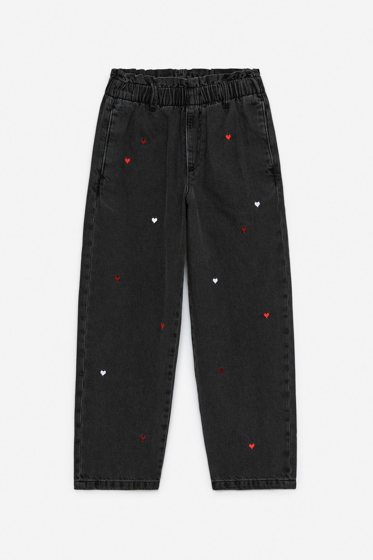 Paperbagbyxa med brodyr - Svart - 282 kr - BARN | H&M SE