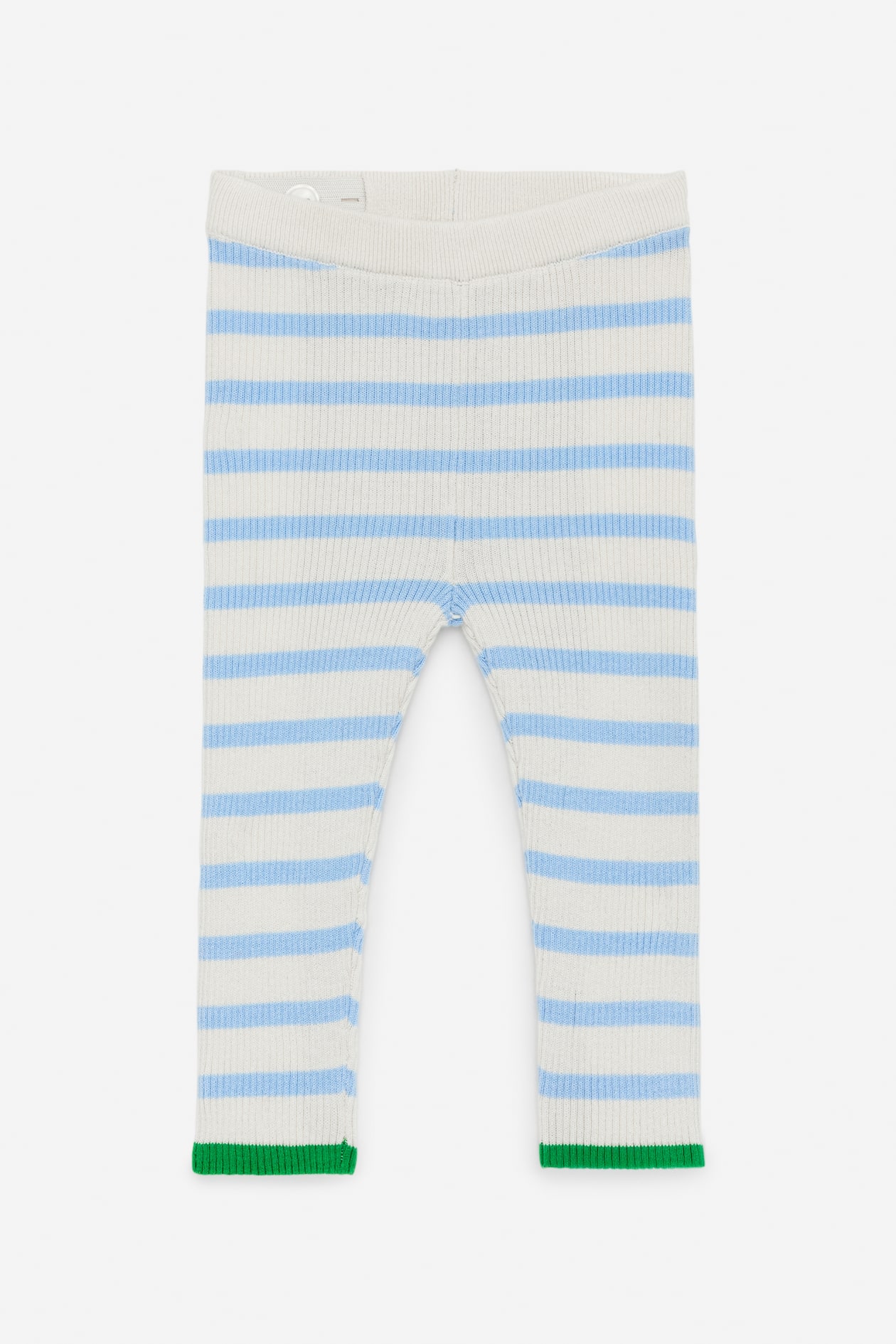 Rebrované legíny pre novorodencov - Modrá/Krémová/Zelená - DETI | H&M SK