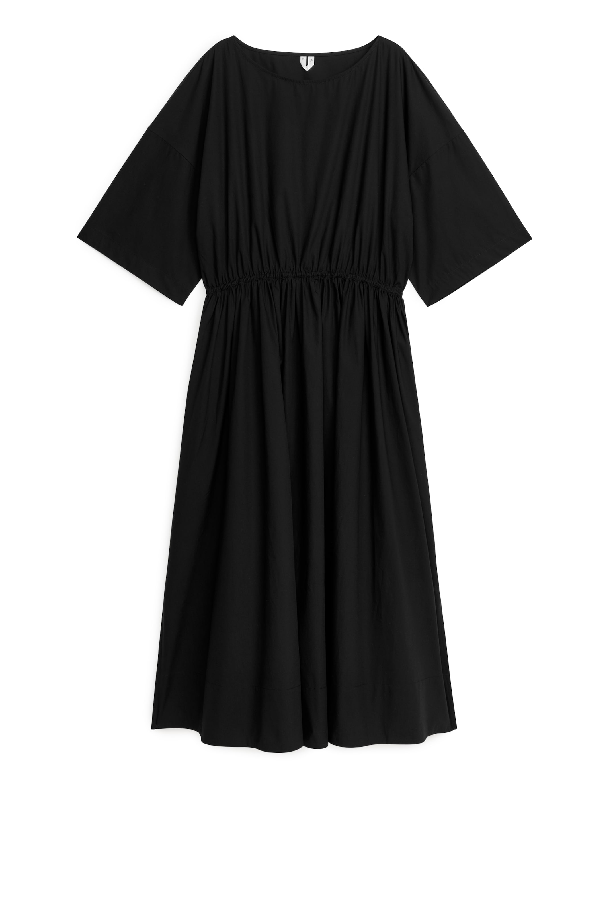 Wide Cotton Dress - Bådudringning - Kortærmet - Sort - DAME | H&M DK