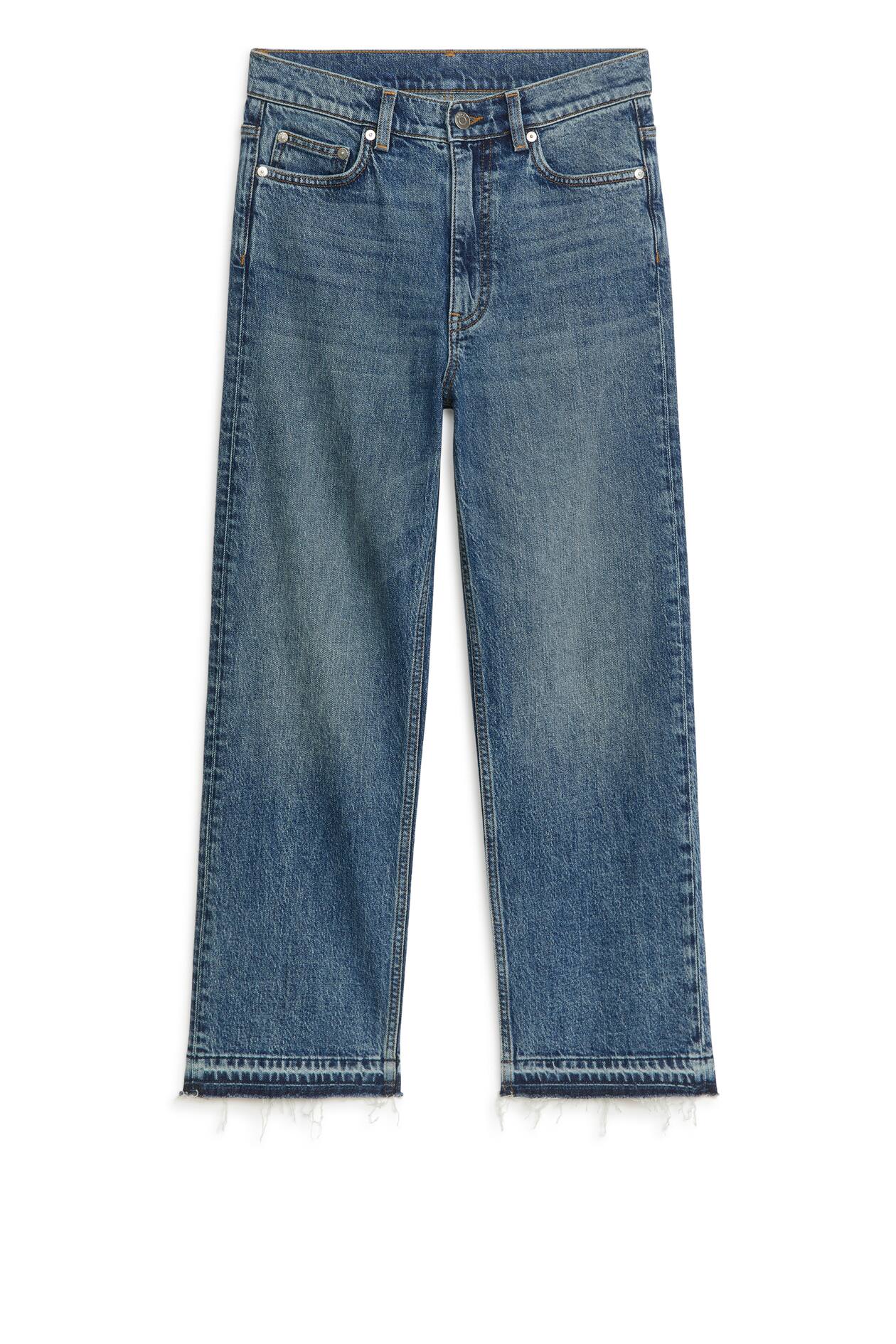 ROSE CROPPED raka stretchjeans - Tvättad blå - DAM | H&M SE