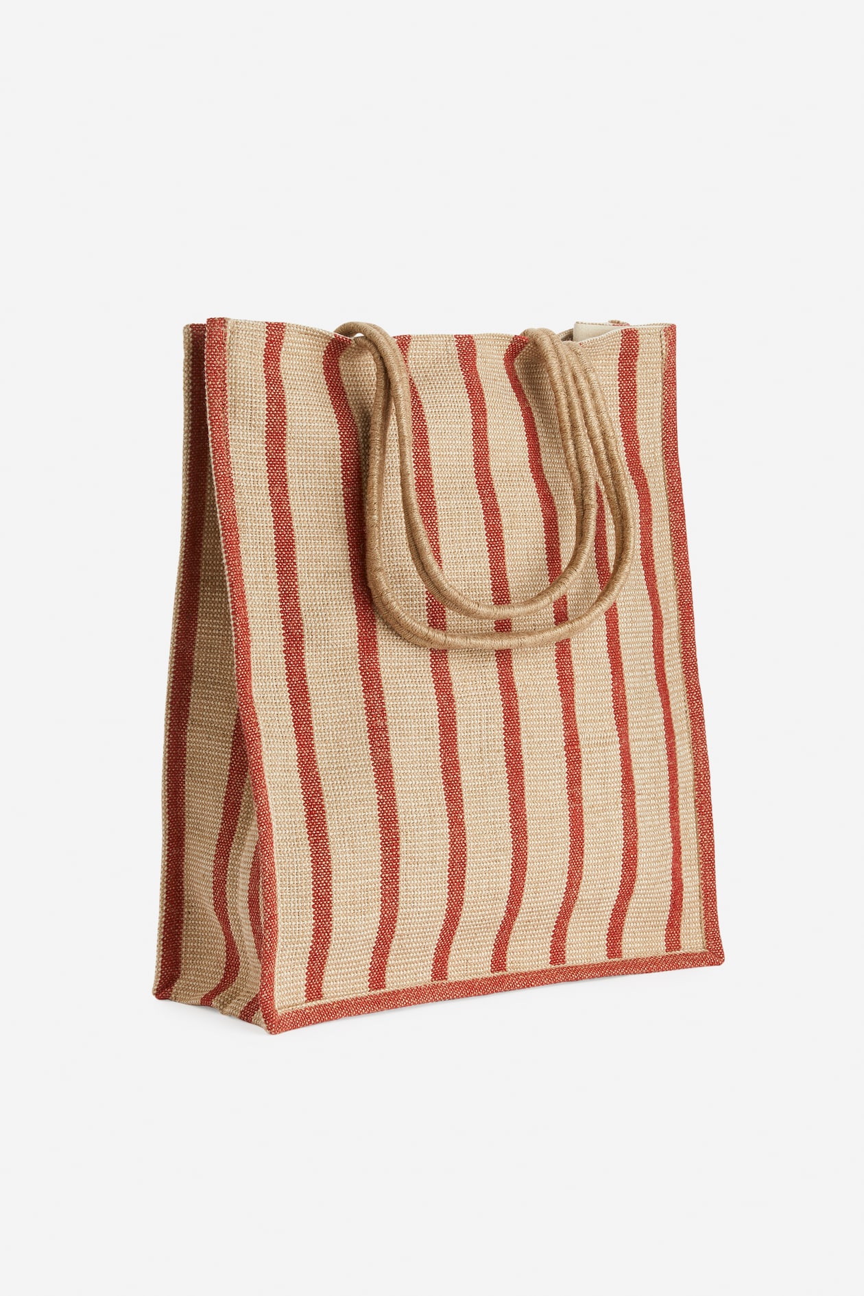 Jute Tote Bag - Red/Beige - Home All | H&M GB