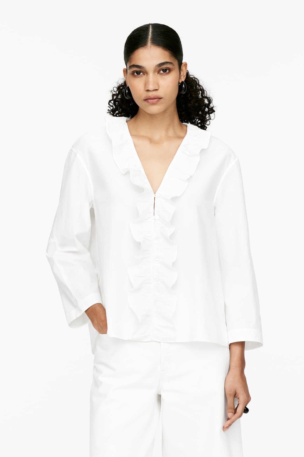 Rüschenbluse - Weiß - Ladies | H&M DE