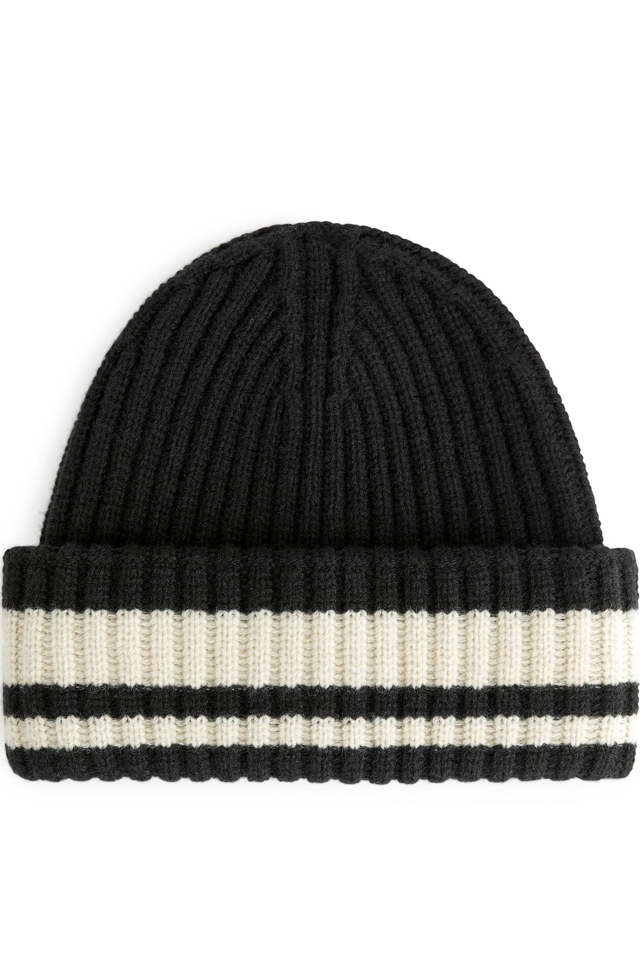 Gerippte Beanie - Schwarz/Weiß - Men | H&M DE
