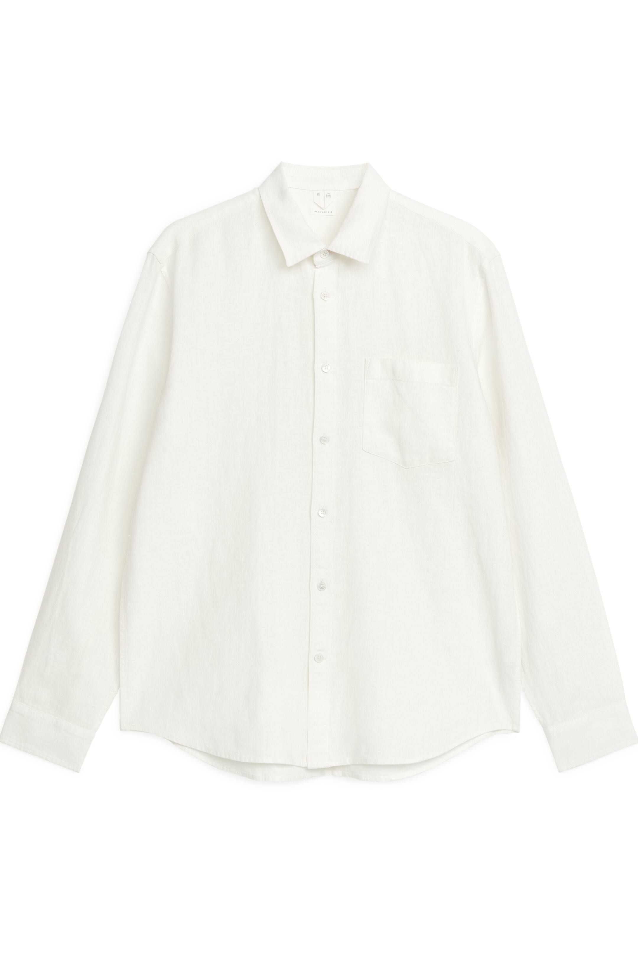 Regular-Fit Linen Shirt - Long sleeve - Regular length - Off-White ...