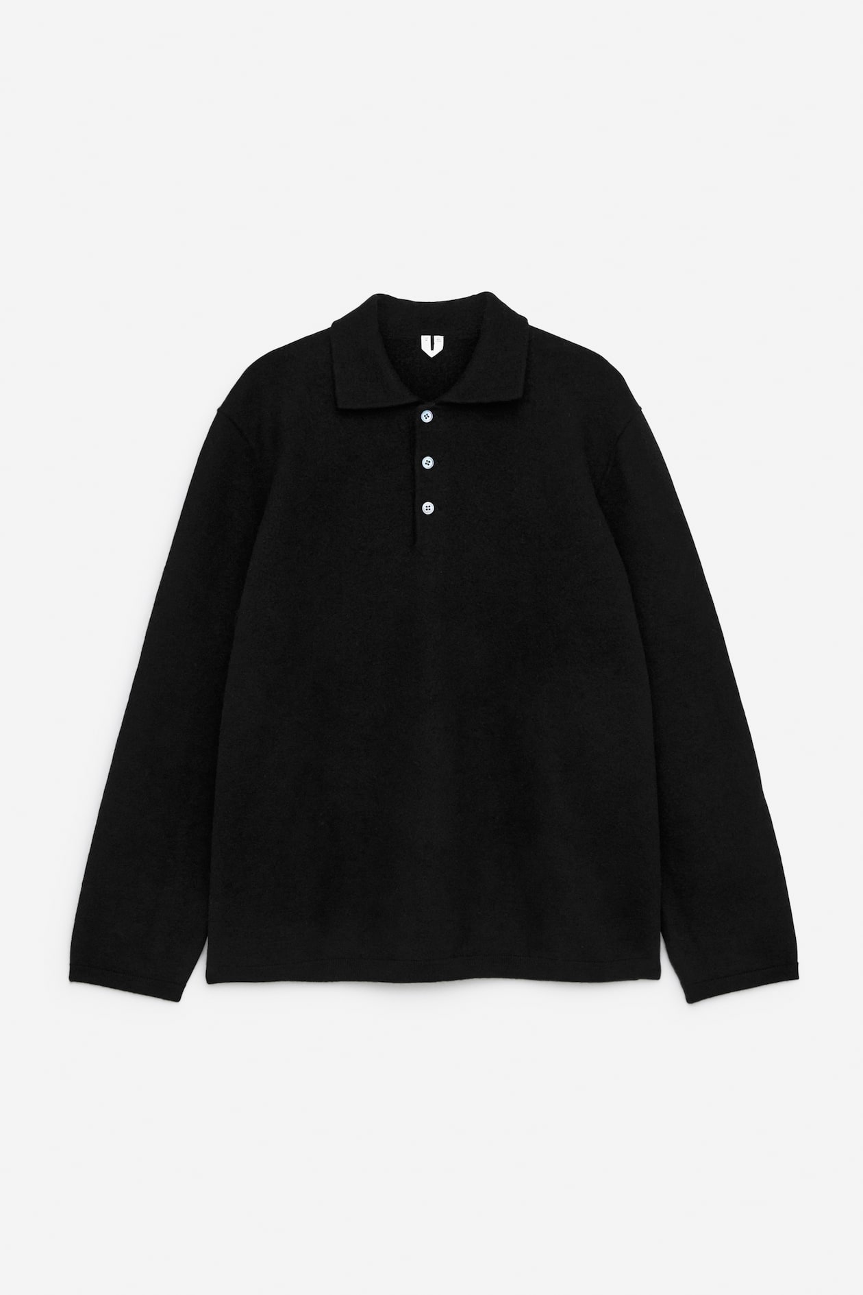 Boiled Wool Polo Shirt - Black - Men | H&M GB