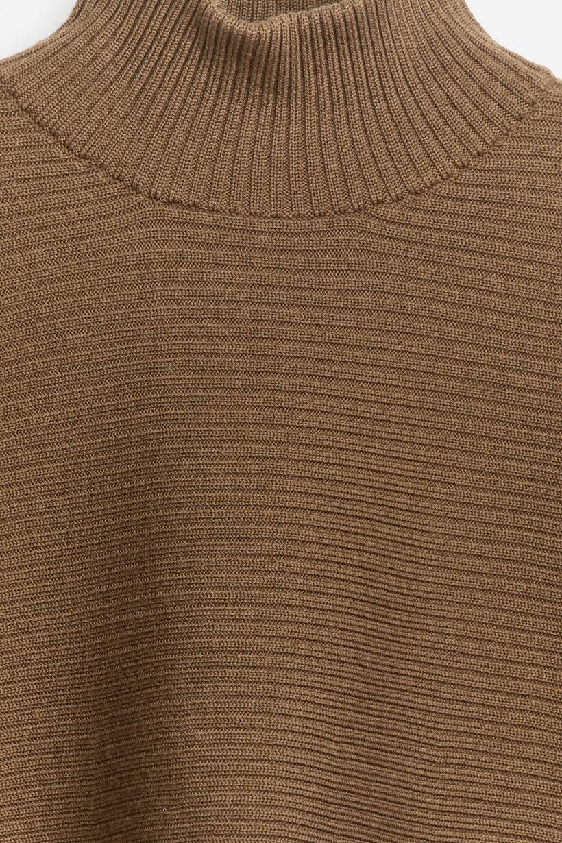 Cropped Wool Cotton Jumper - Camel - Ladies | H&M GB