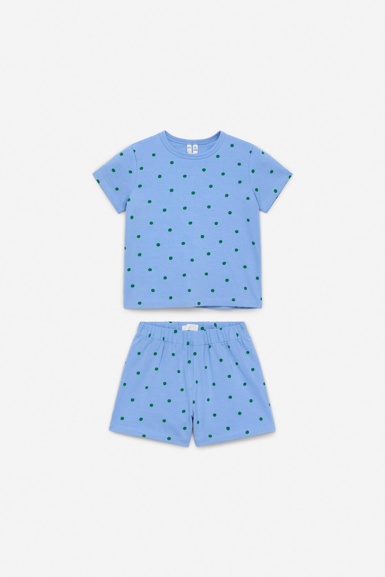 Zweiteiliger kurzer Pyjama aus Jersey - Blau/Grün - Kids | H&M AT